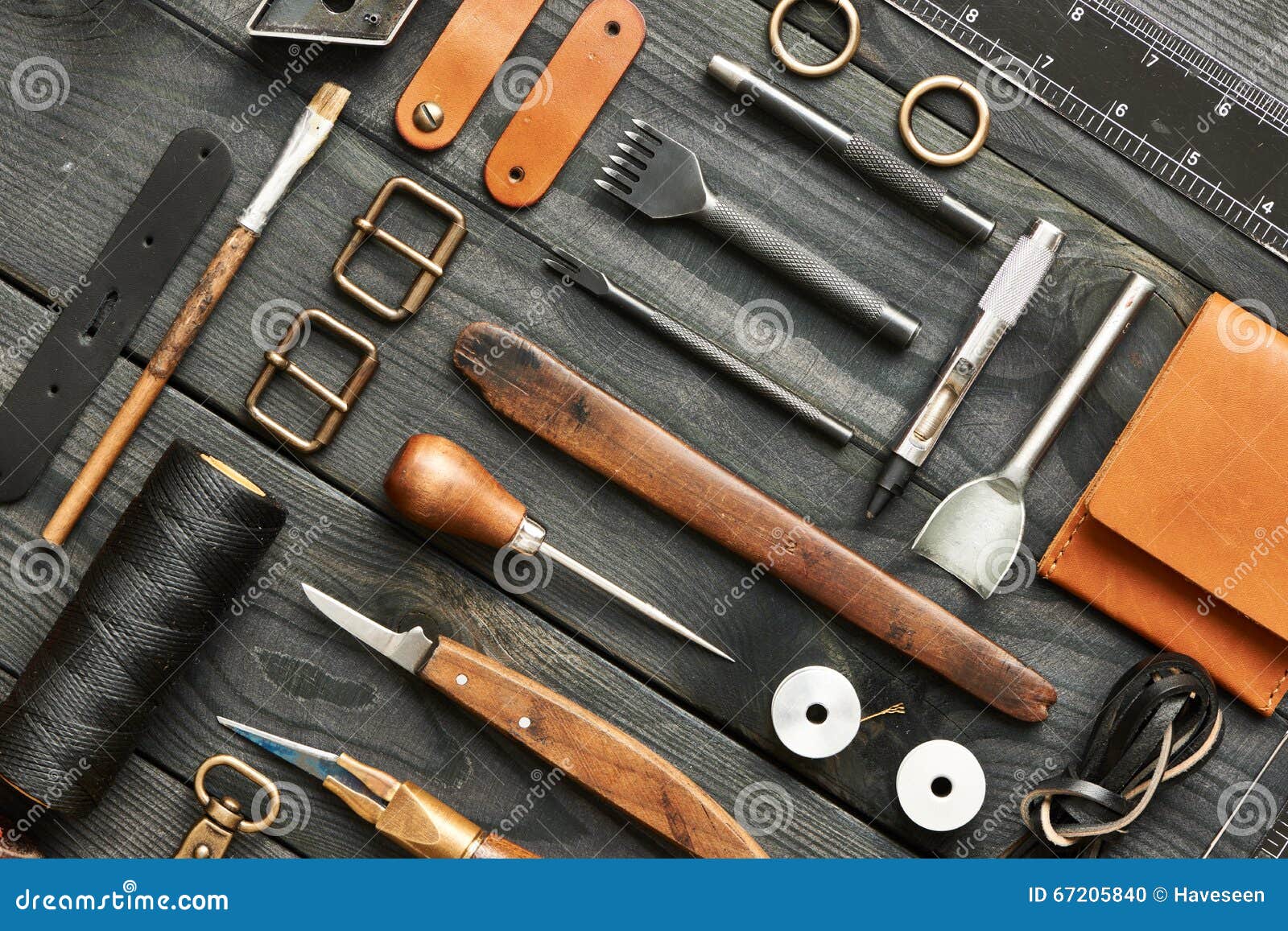 Leather crafting tools stock photo. Image of rustic, hobby - 67205840