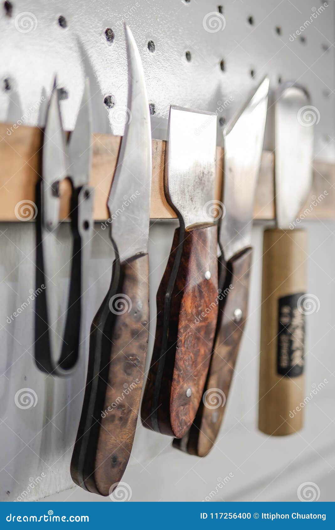 Leather cutter tools. stock photo. Image of artisan - 117256400