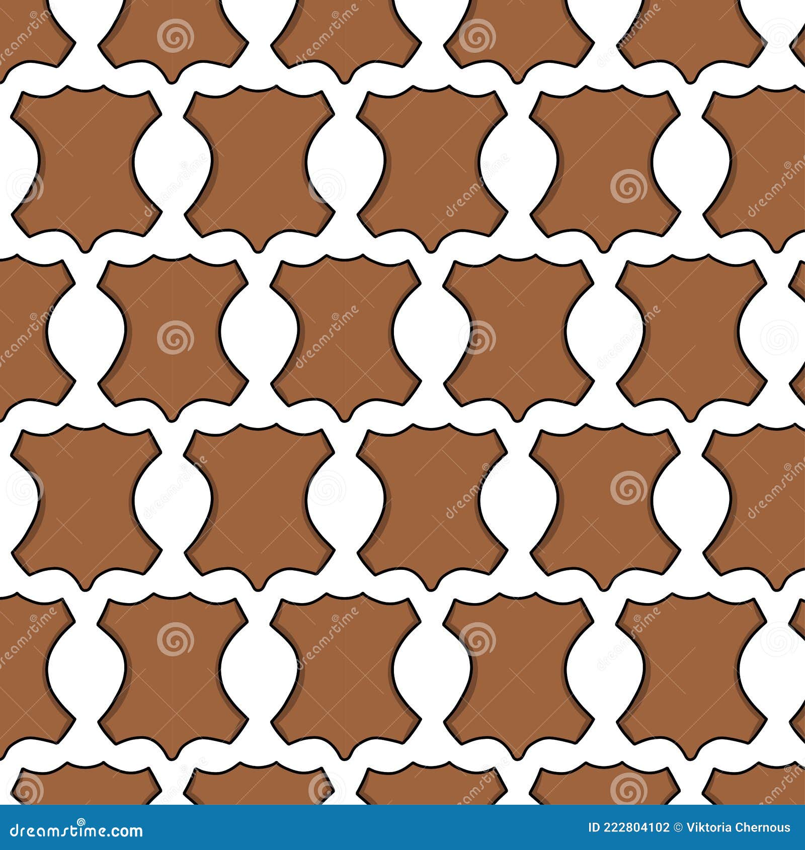 Leather Doodle Seamless Pattern, Vector Color Line Illustration Stock ...