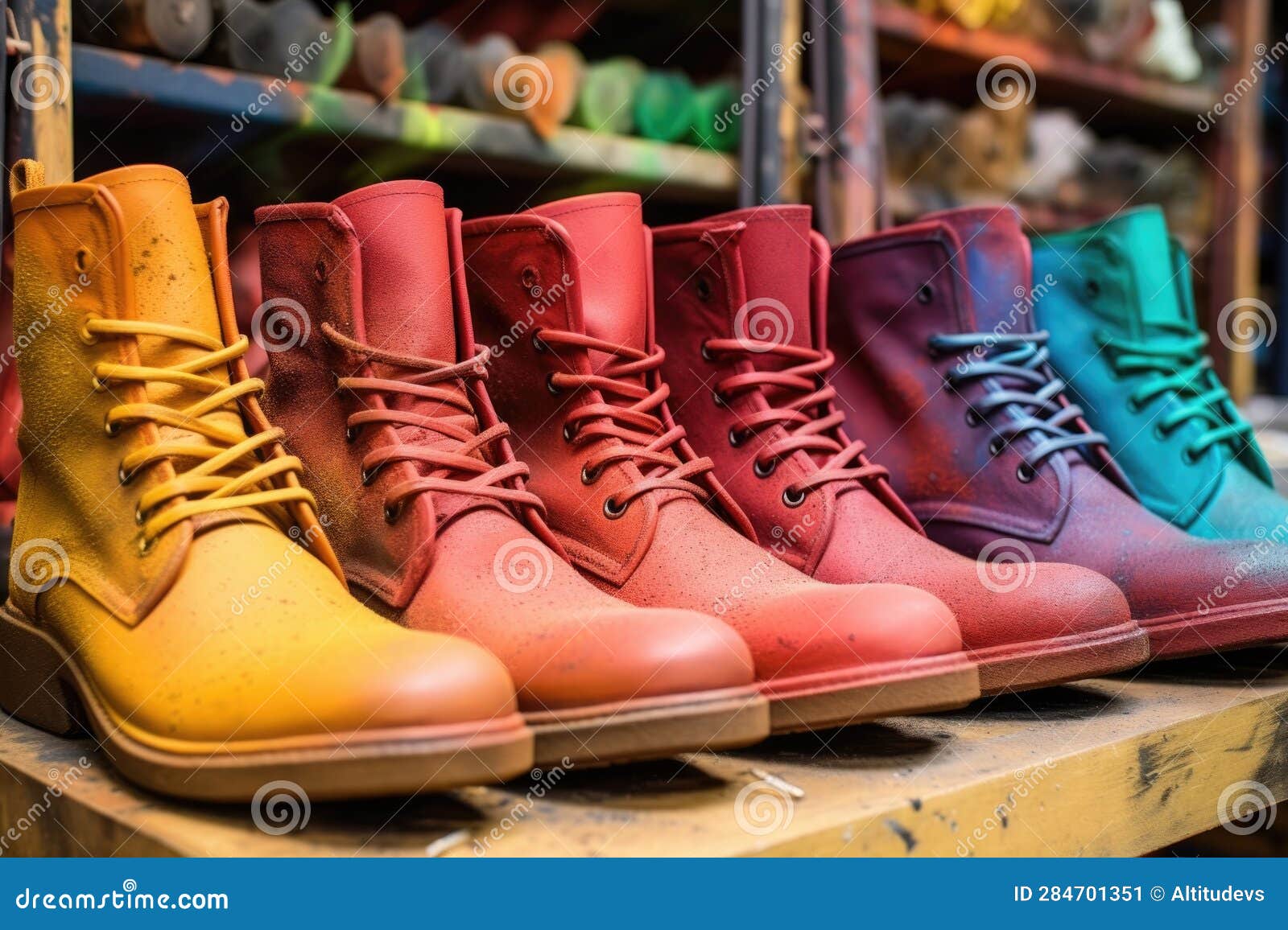Leather Dyeing Process For Custom Boot Colors Stock Image ...