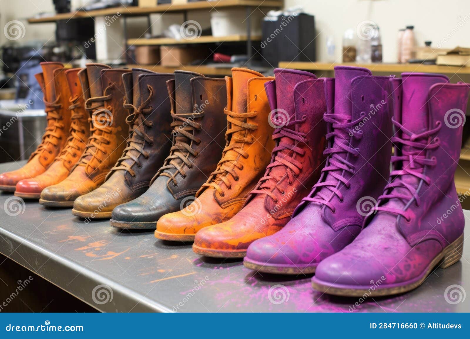 Leather Dyeing Process For Custom Boot Colors Royalty-Free Stock Image ...