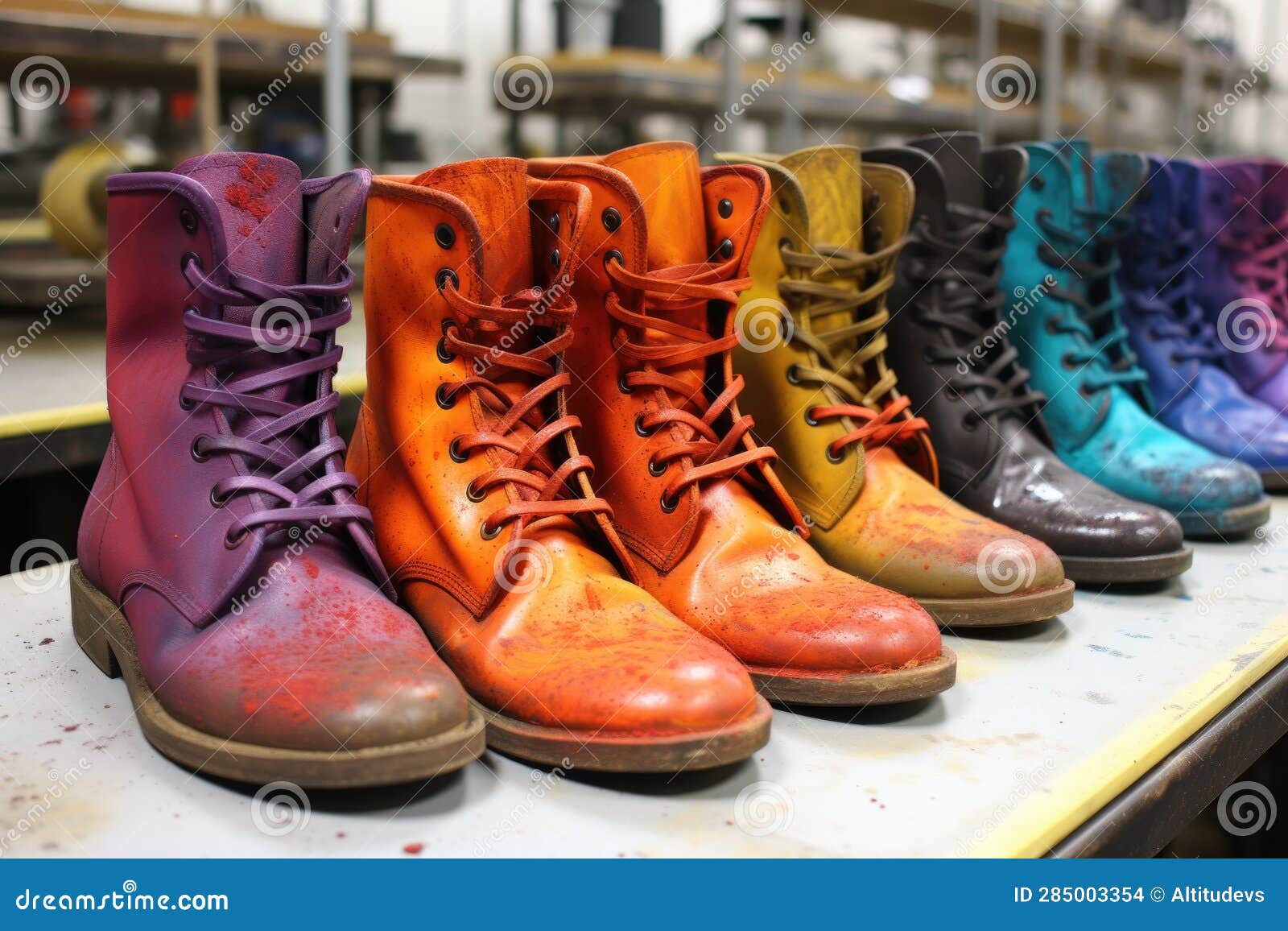 Leather Dyeing Process for Custom Boot Colors Stock Illustration ...