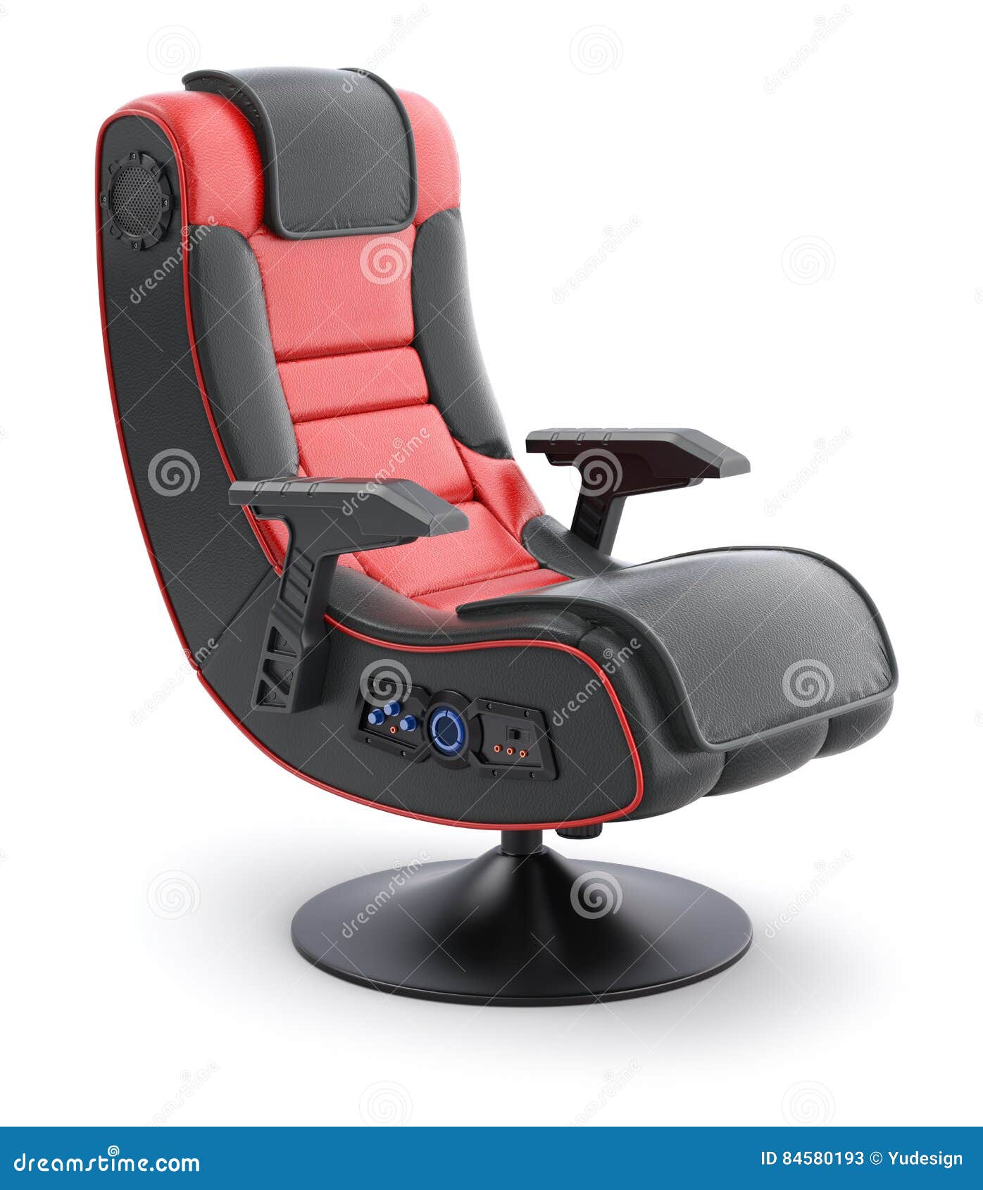 Leather Ergonomic Gaming Chair Stock Illustration - Illustration of ...