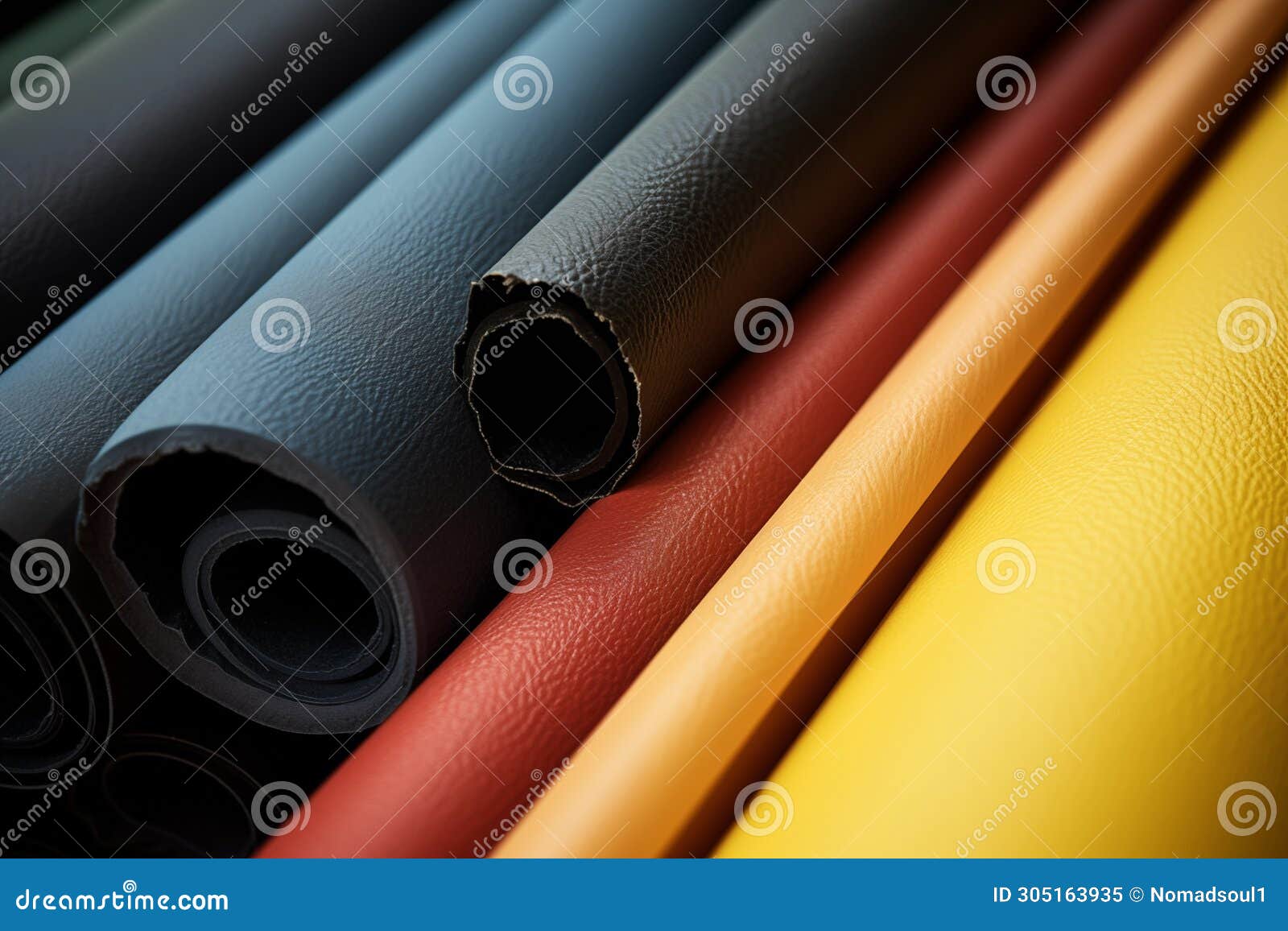 Leather Fabric Samples Close-up. Generative AI Stock Image - Image of ...
