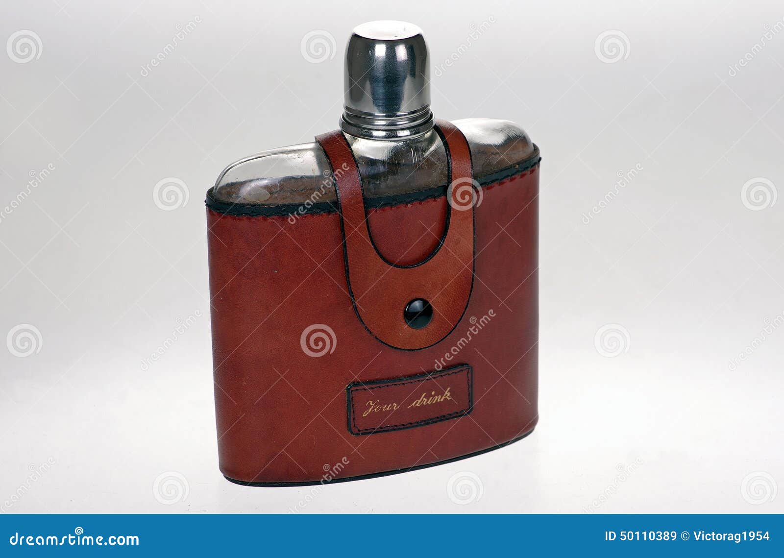 Leather flask stock image. Image of whiskey, pocket, liquor - 50110389