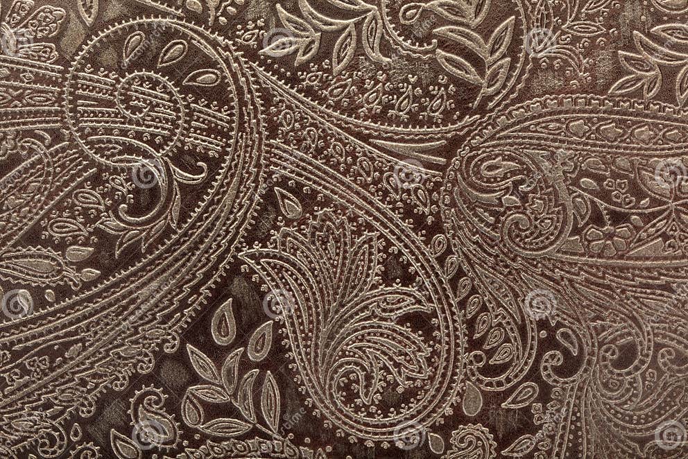 Leather Floral Pattern Background Stock Photo - Image of flower ...