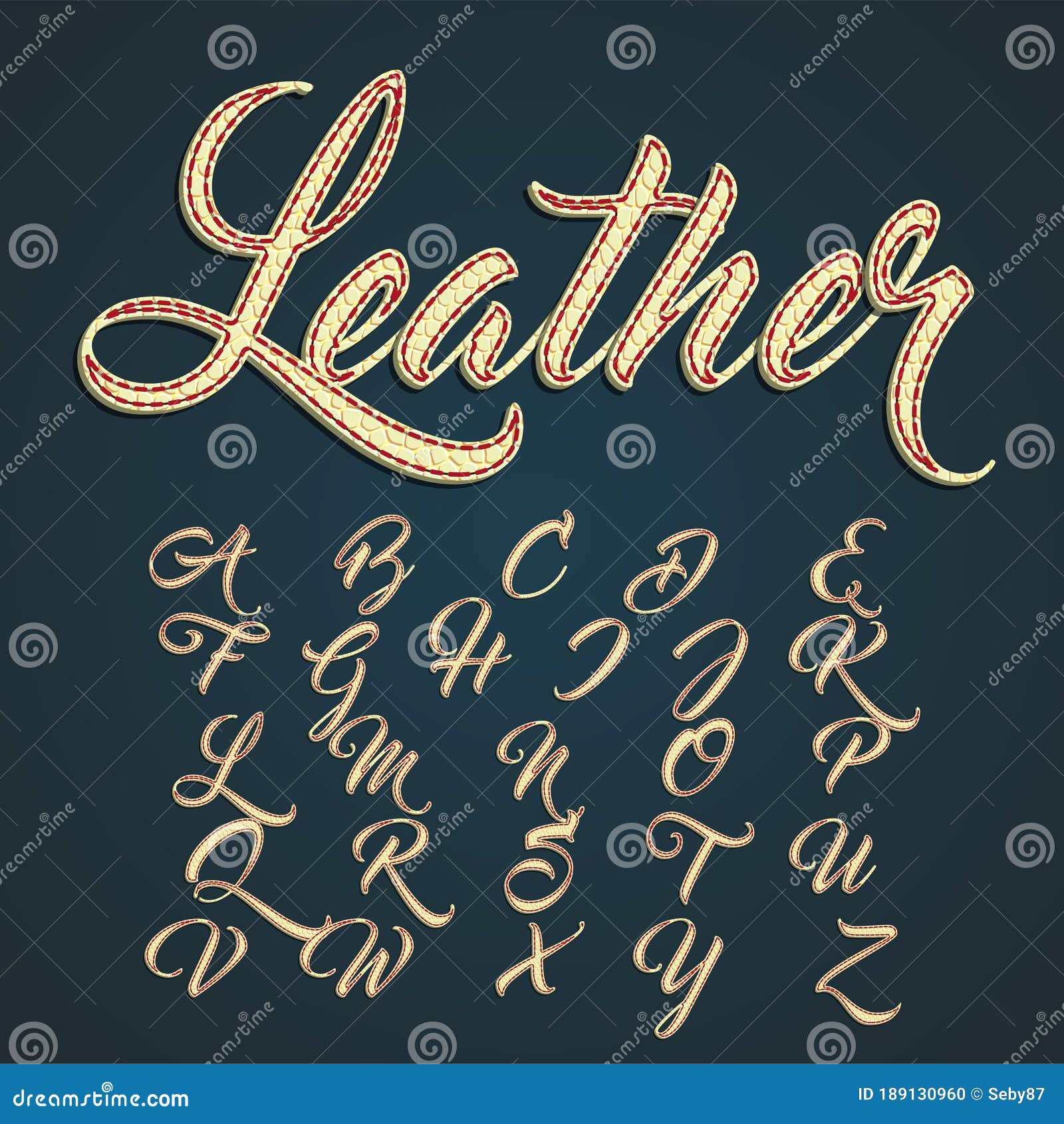 Leather Font Lowercase Characters, Vector Stock Vector - Illustration ...