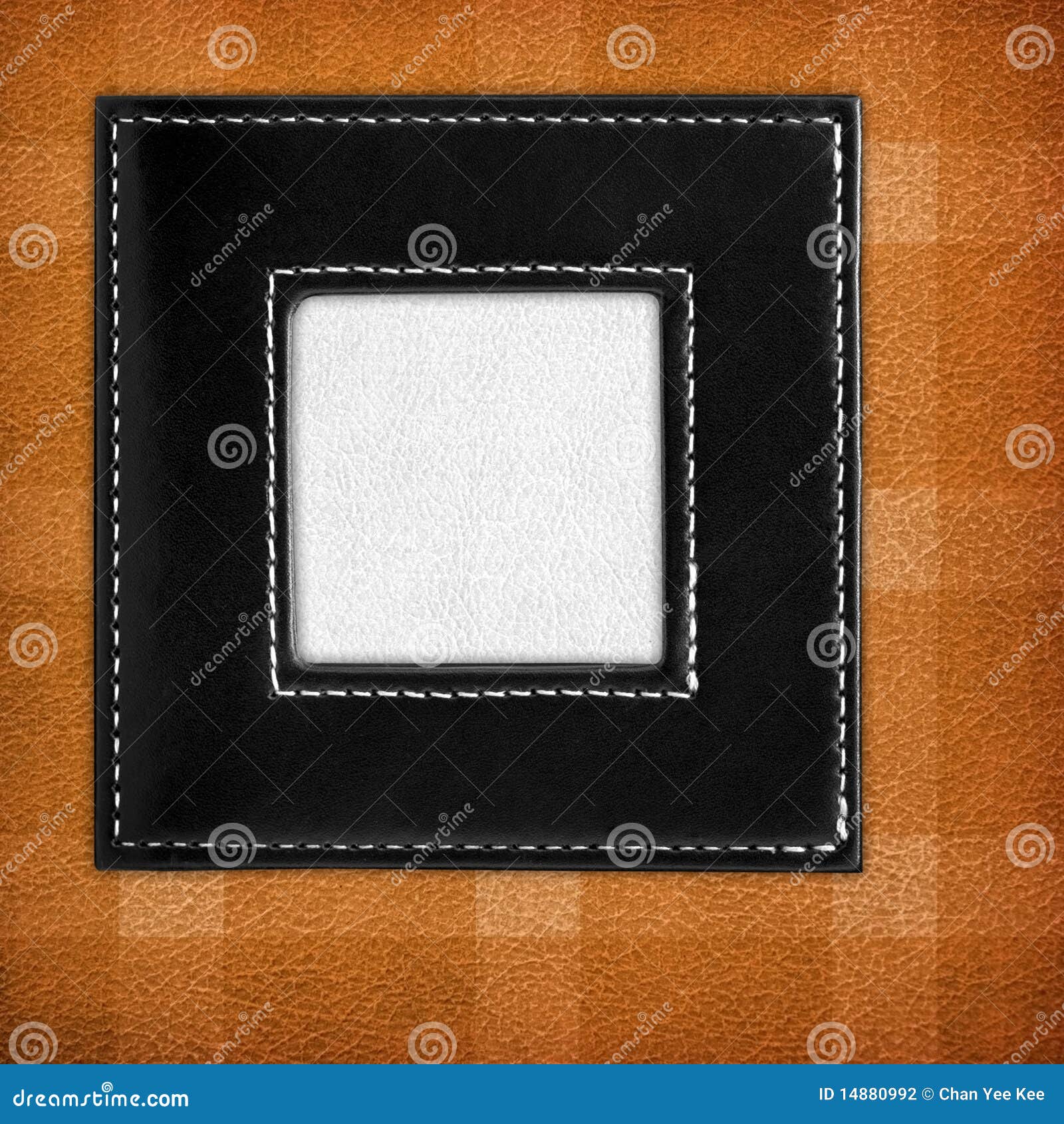 Leather Frame On The White Brick Wall And The Wood Floor,templa Stock ...