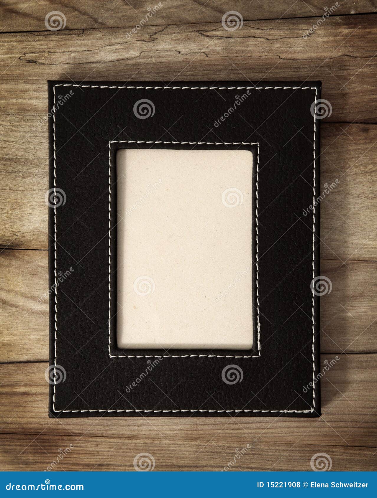 Leather frame on wood stock photo. Image of board, brown - 15221908