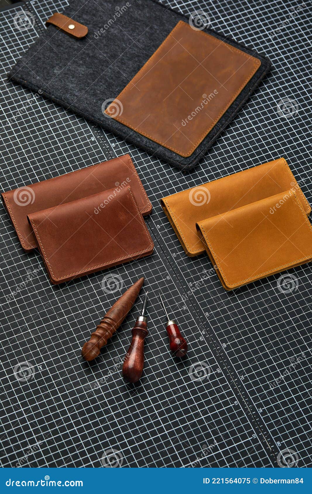 Leather Goods for Men. Set of Men S Leather Accessories Stock Image ...