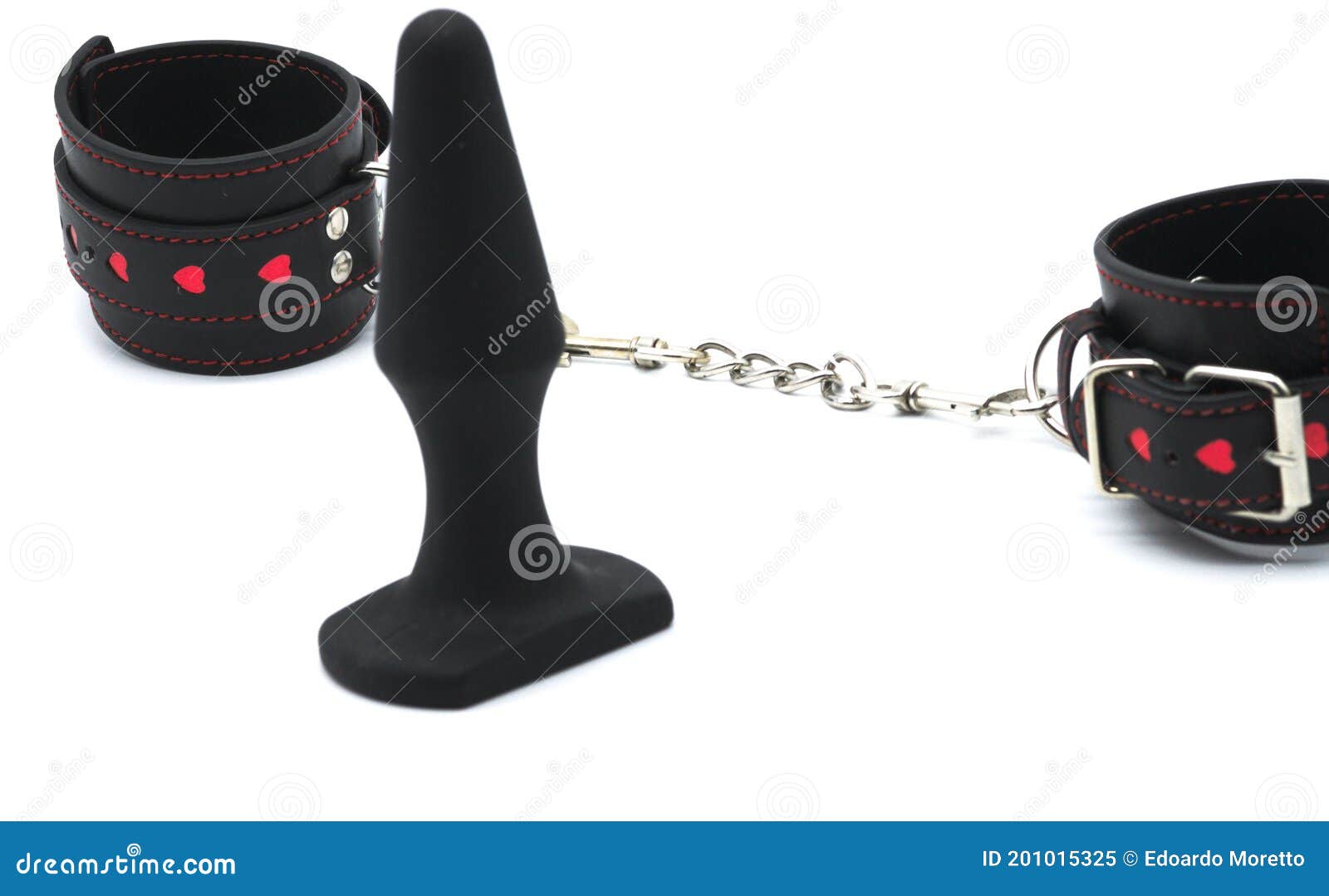 Leather Handcuffs with Chain and Plug Stock Image - Image of chains ...