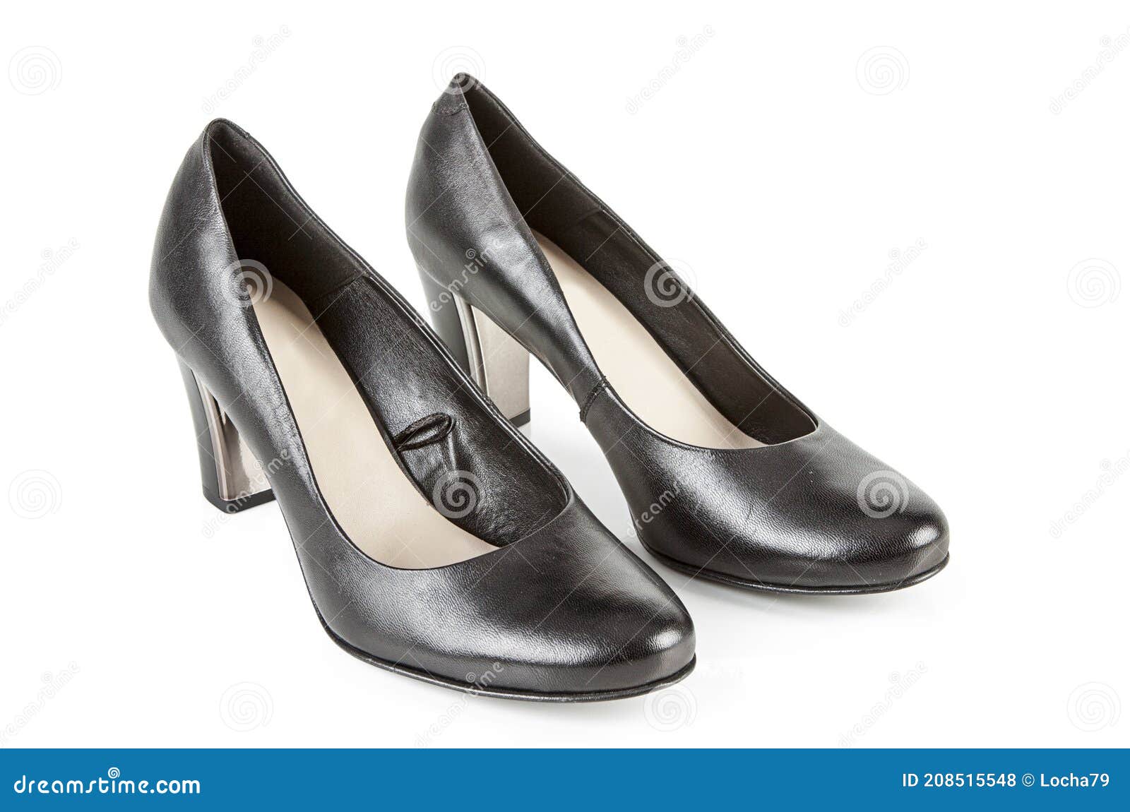 Leather High Heels Isolated on a White Background Stock Photo - Image ...