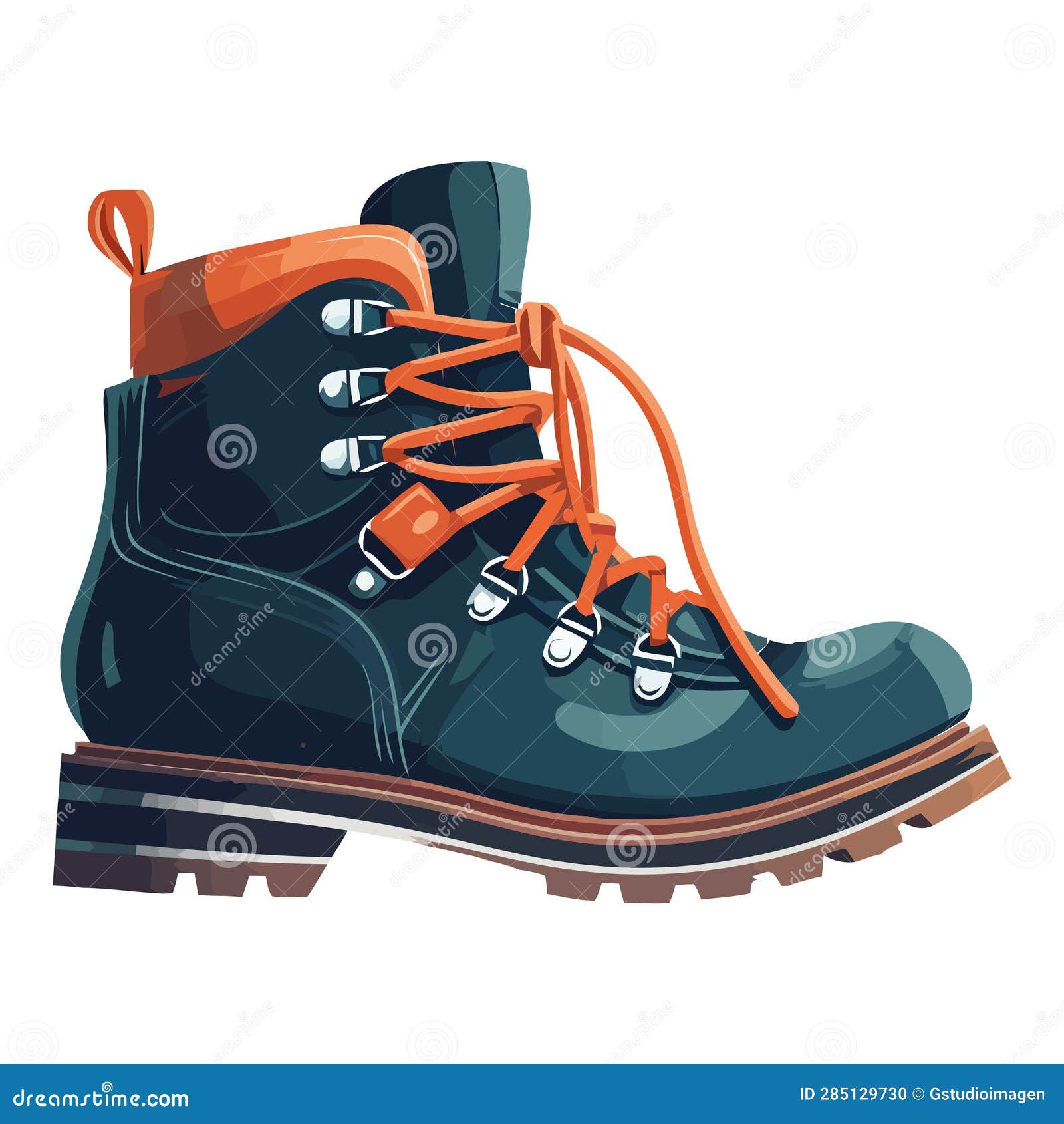 Leather hiking boot stock vector. Illustration of leather - 285129730