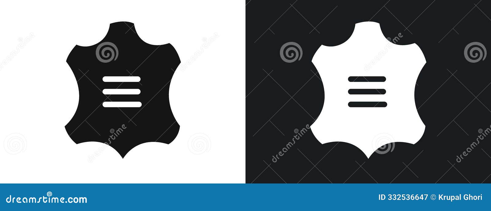Leather Icon Linear Graphics Set Vector in Black Stock Illustration ...