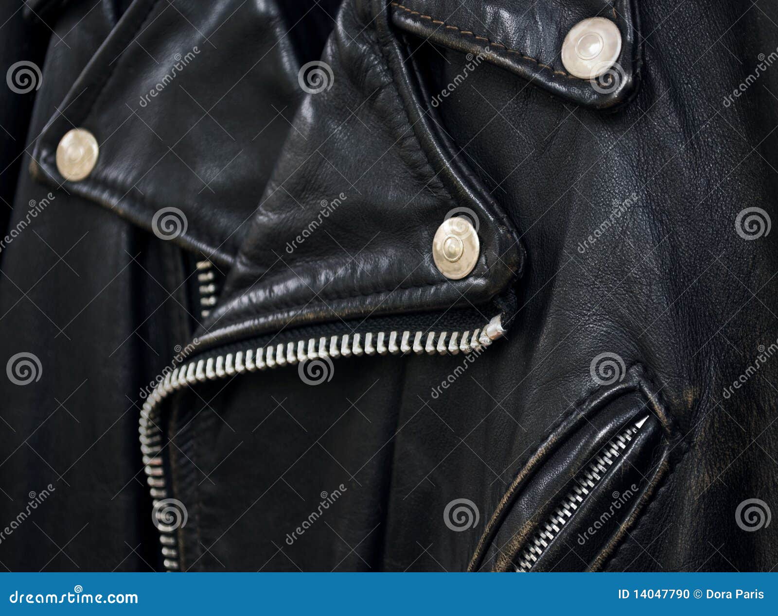 Leather jacket detail stock photo. Image of pocket, leather - 14047790