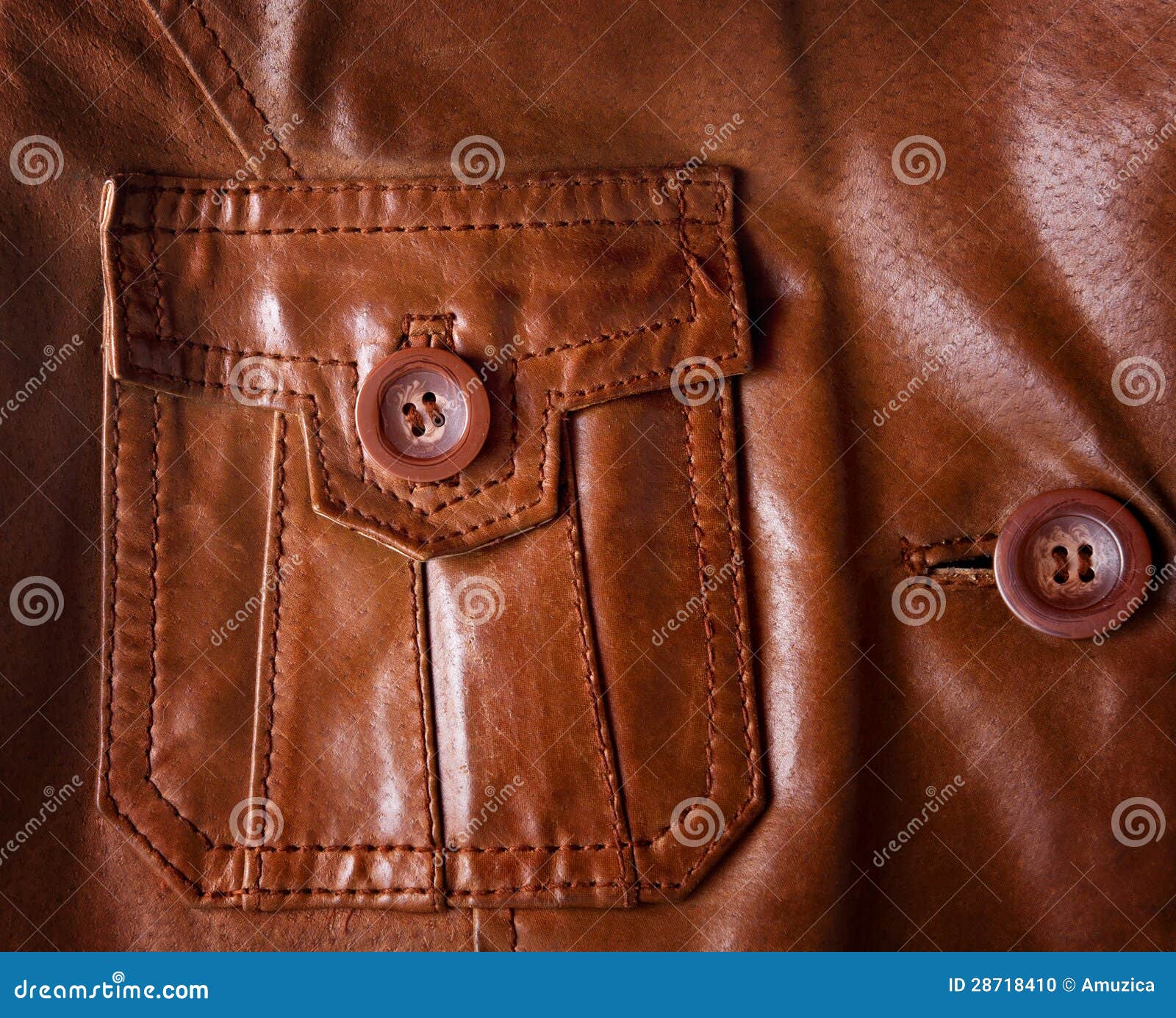 Leather Jacket Detail Closeup Stock Photo - Image of sewing, fashion ...