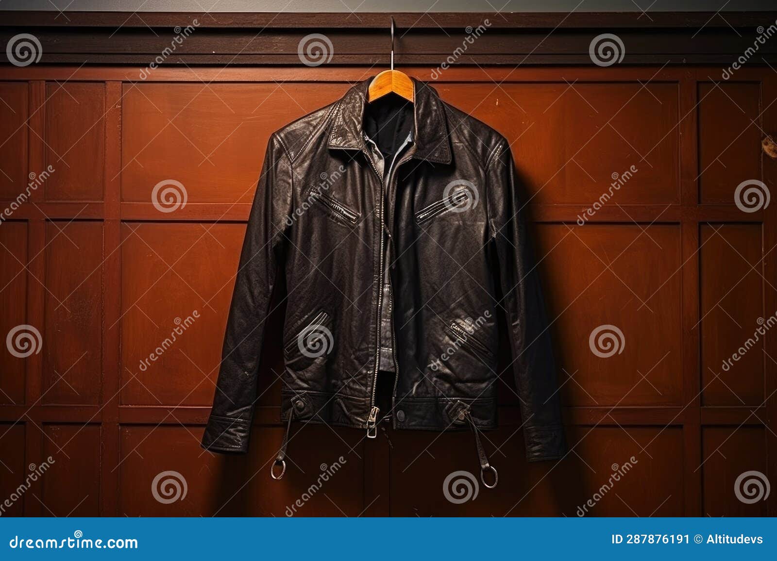 Leather Jacket Hanging with Care Instructions Tag Stock Illustration ...