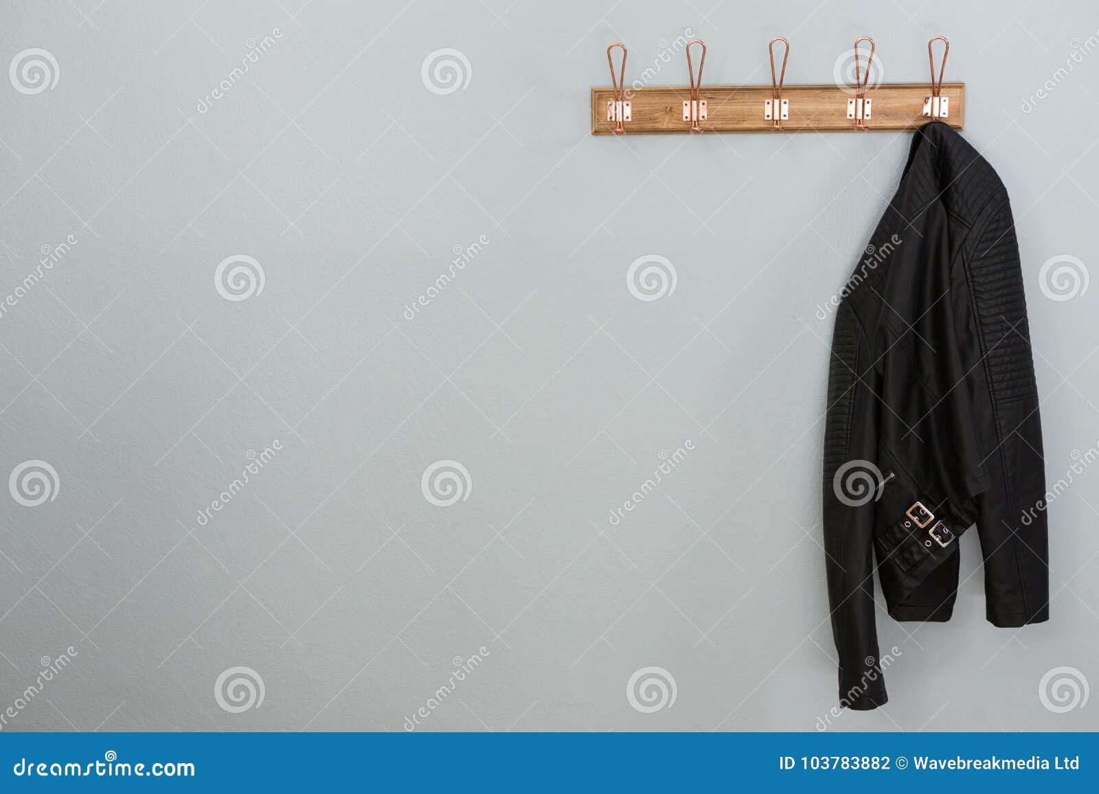 Leather Jacket Hanging on Hook Stock Photo - Image of shot, hanging ...