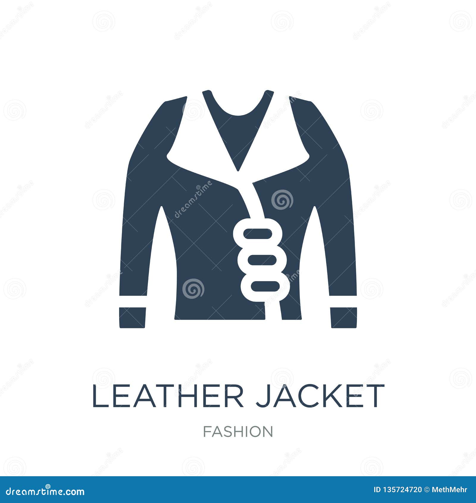 Leather Jacket Icon in Trendy Design Style. Leather Jacket Icon ...