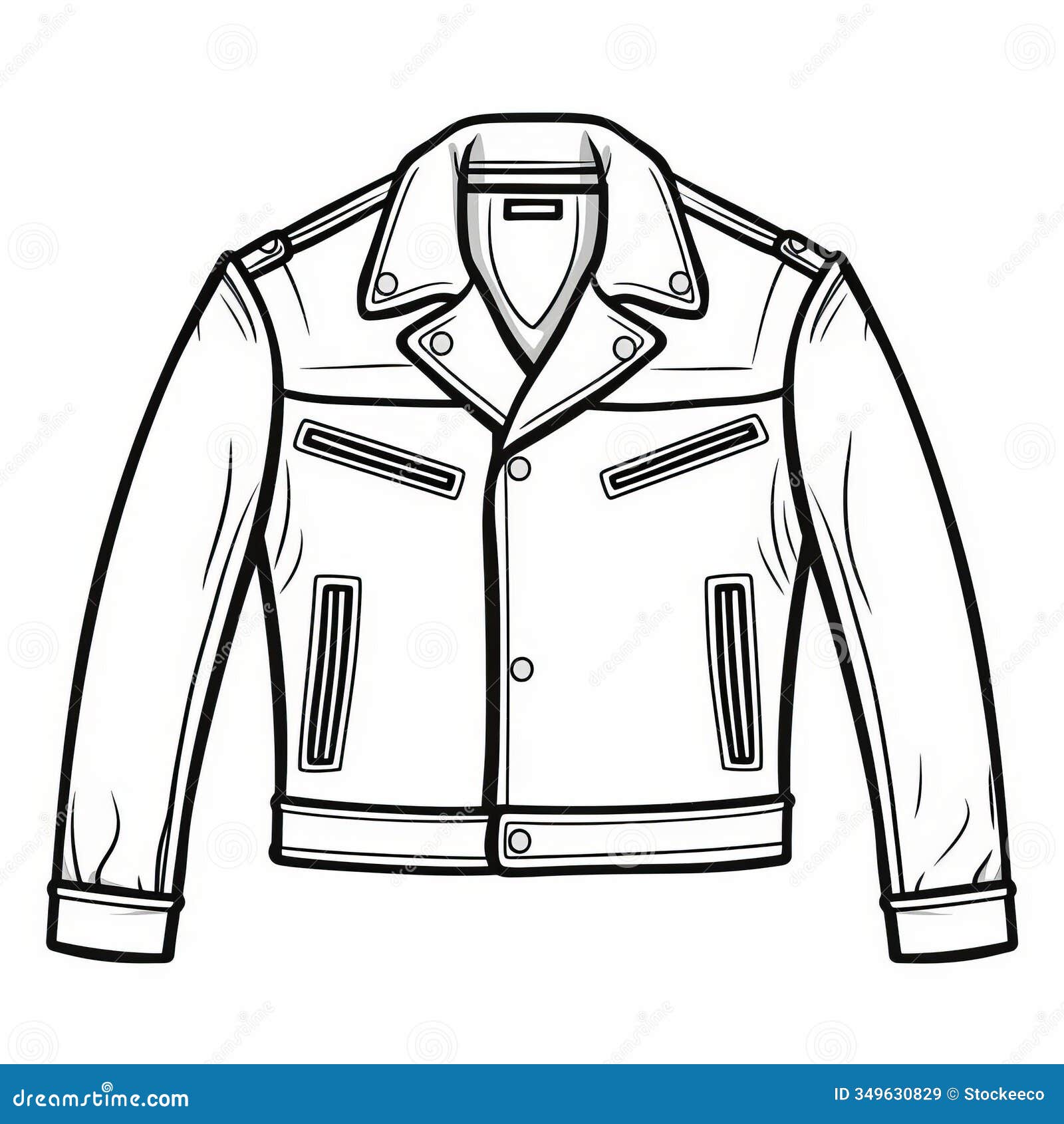 Minimalist Flat Line Drawing of a Classic Leather Jacket Stock ...