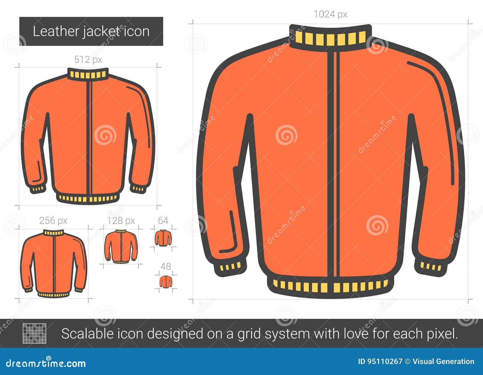 Leather jacket line icon. stock vector. Illustration of infographic ...