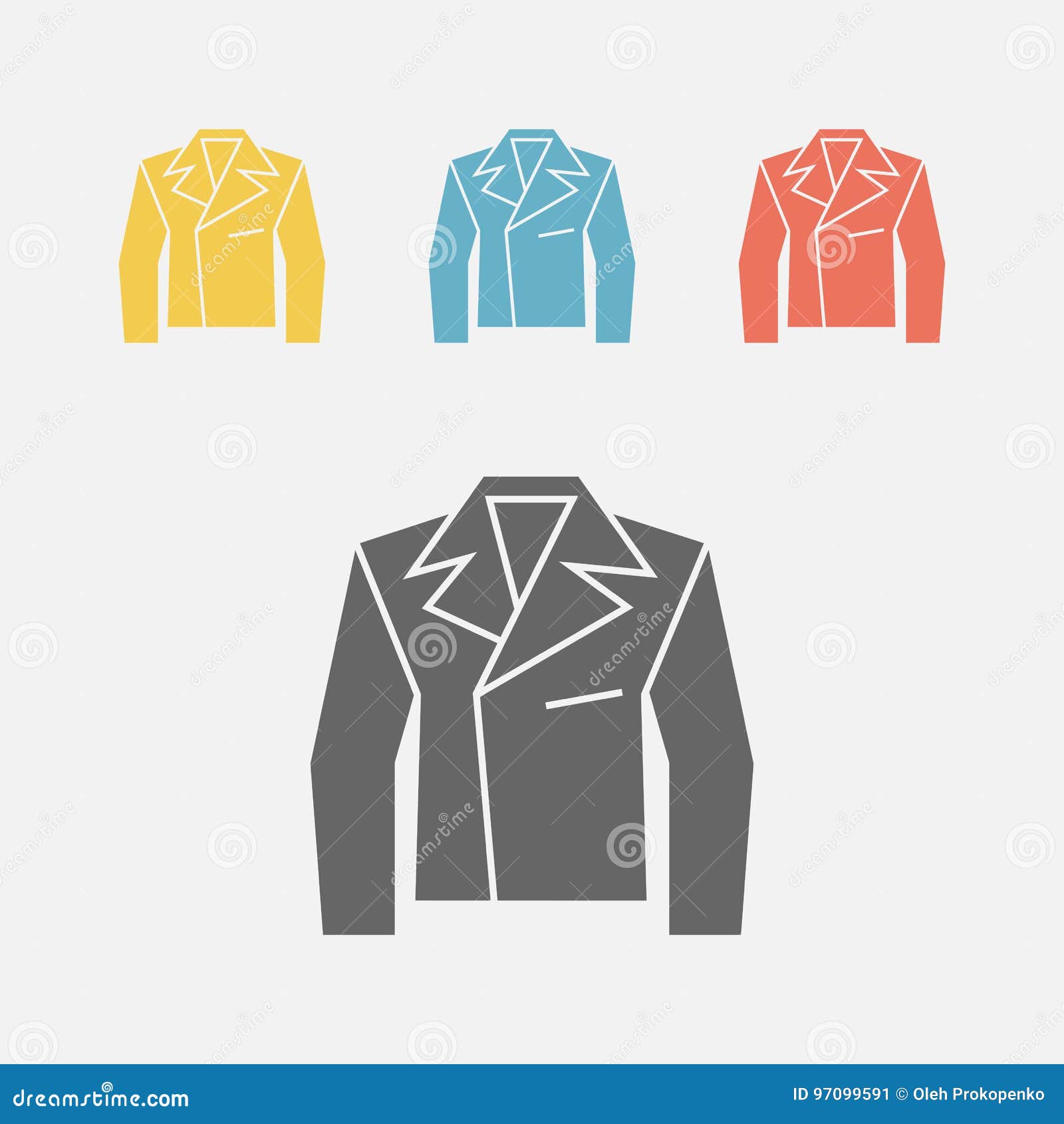 Leather Jacket, Rock Style, Vector Icon. Stock Vector - Illustration of ...