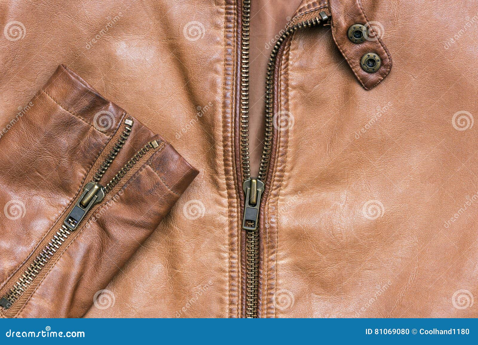 Leather jacket with zipper stock photo. Image of design - 81069080