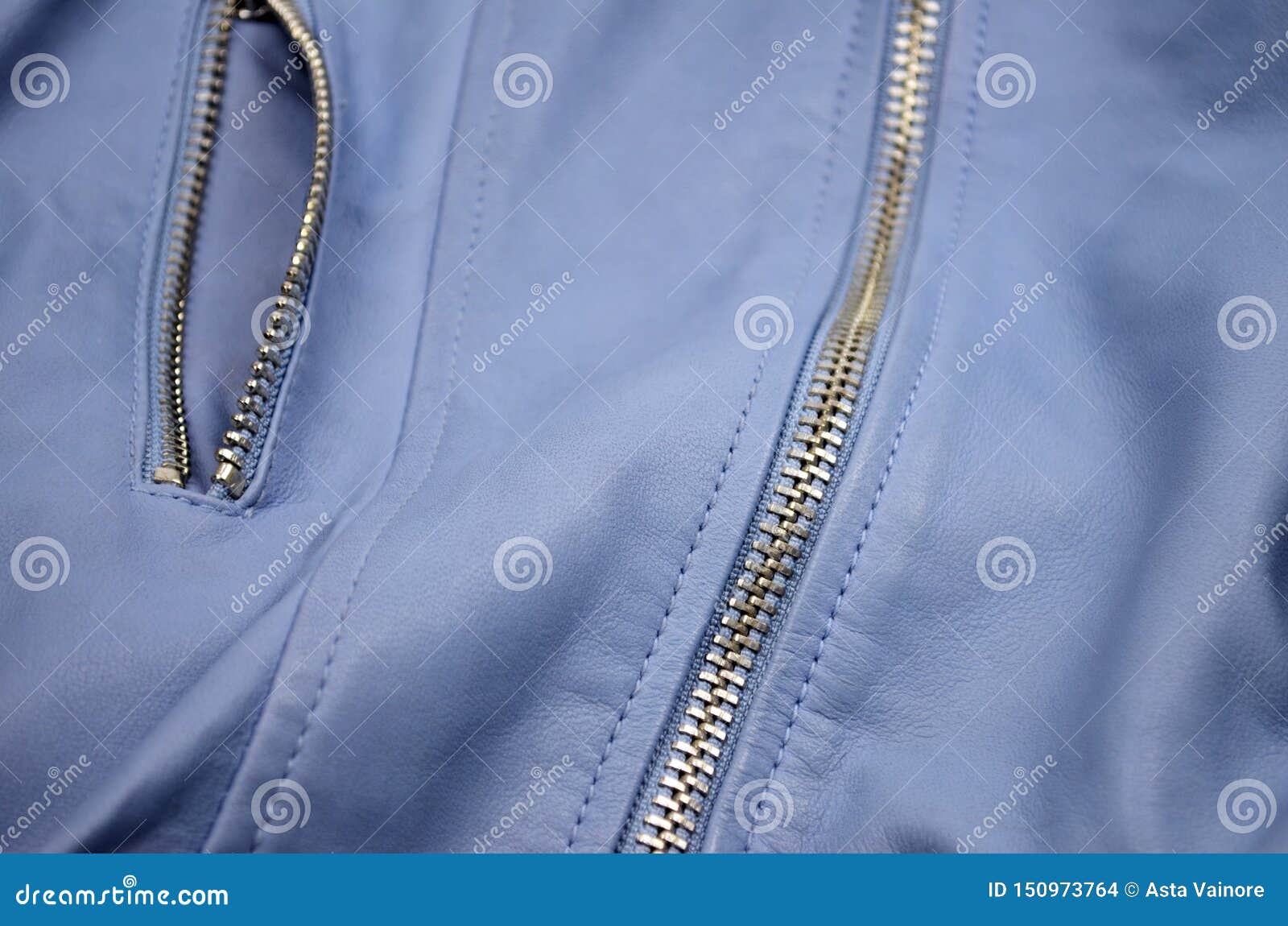 Leather Jacket with Zipper and Pocket. Stock Photo - Image of garment ...
