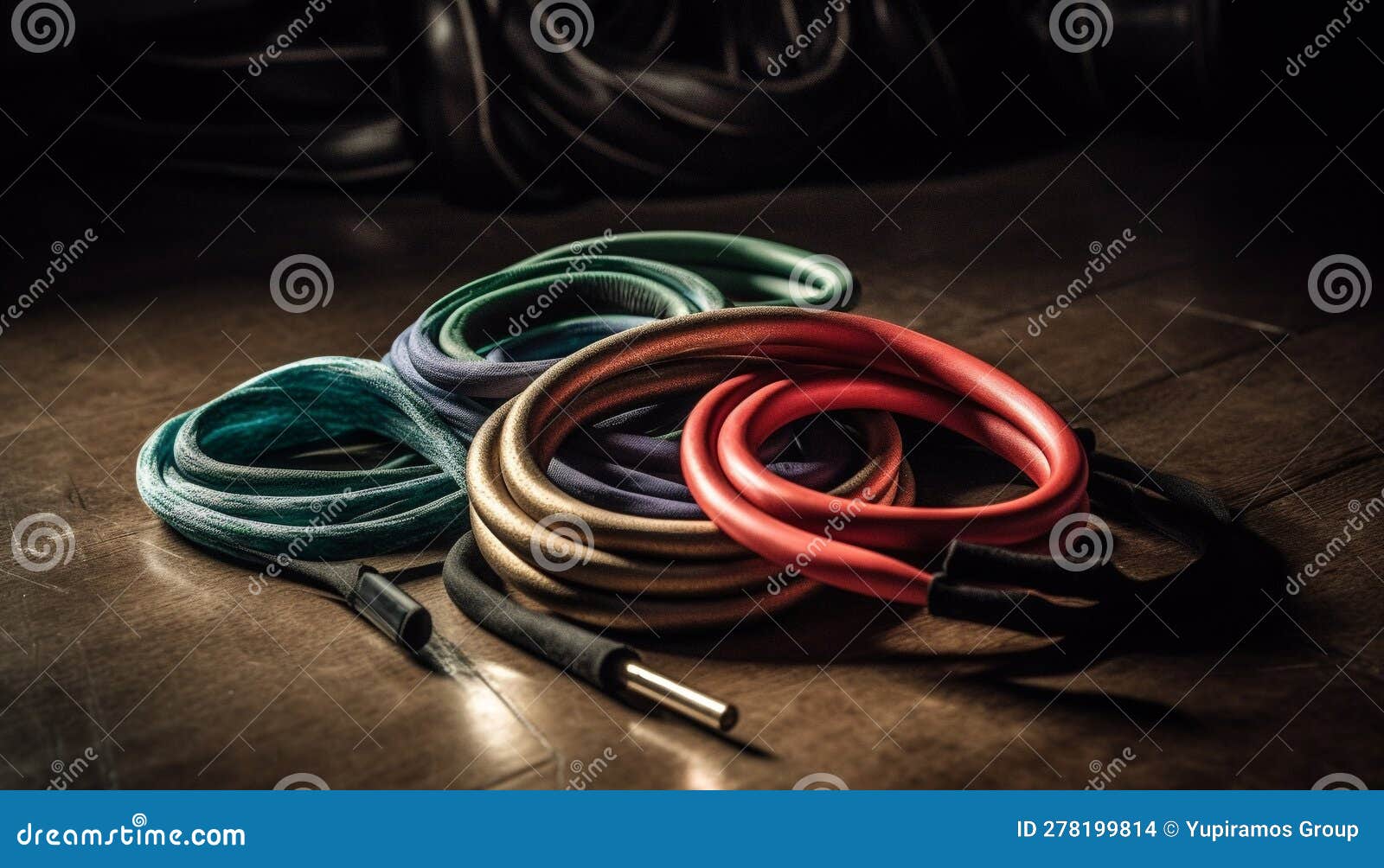 Leather Jump Rope Spirals on Wooden Spool Generated by AI Stock ...