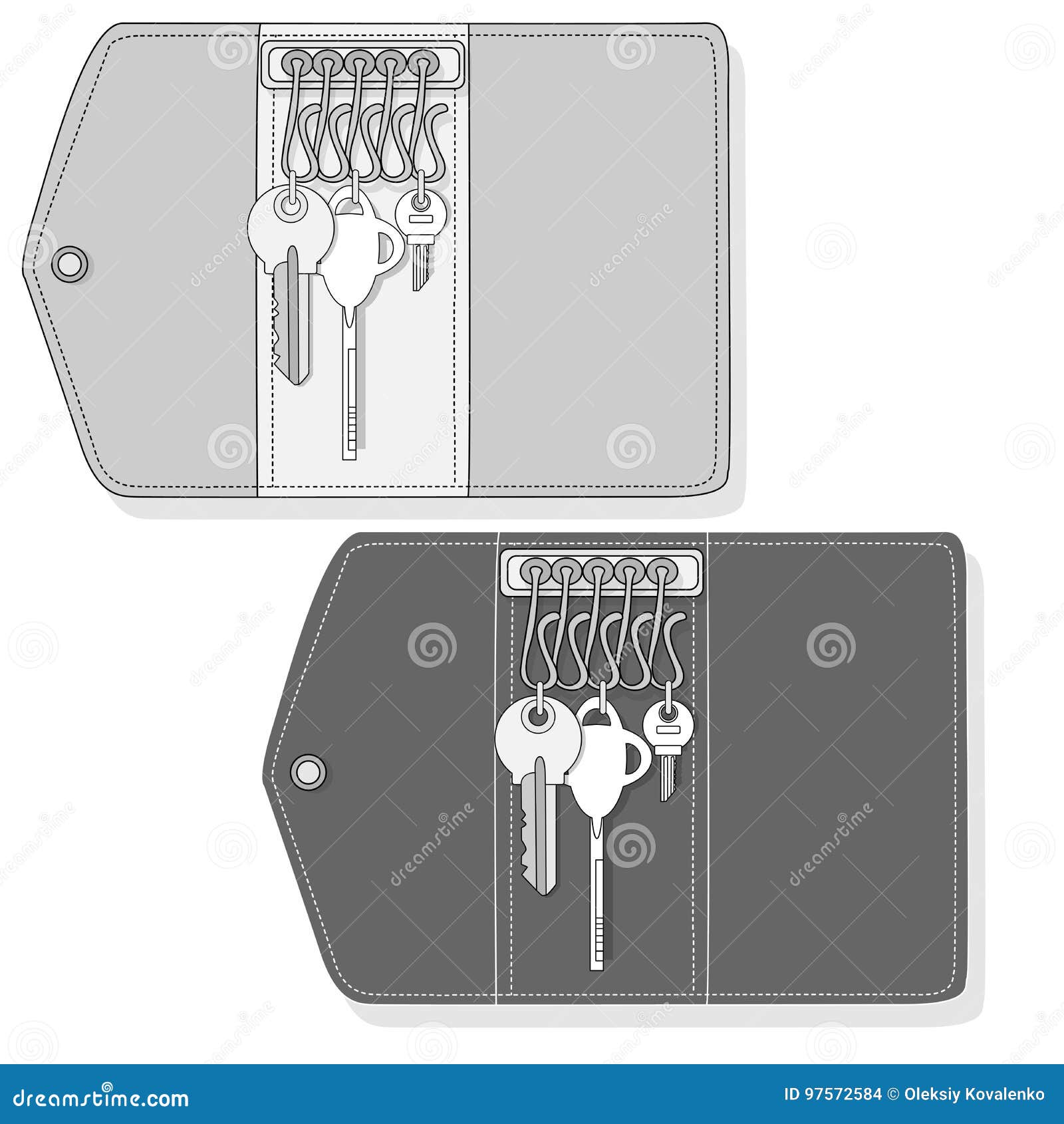 Leather key chain isolated stock vector. Illustration of isolated ...