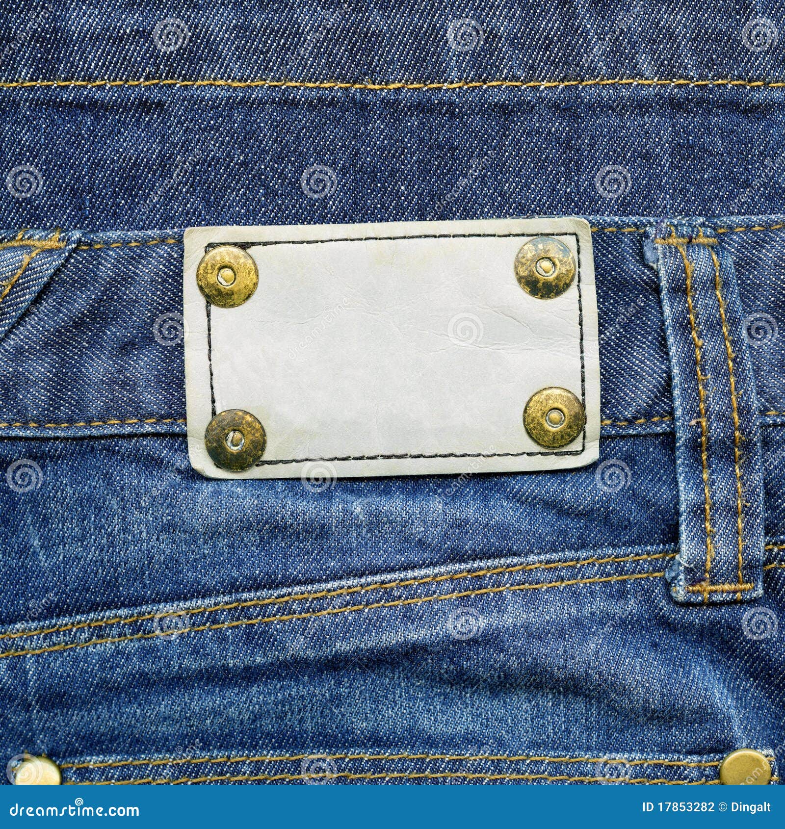 Leather label on jeans stock photo. Image of clothing - 17853282