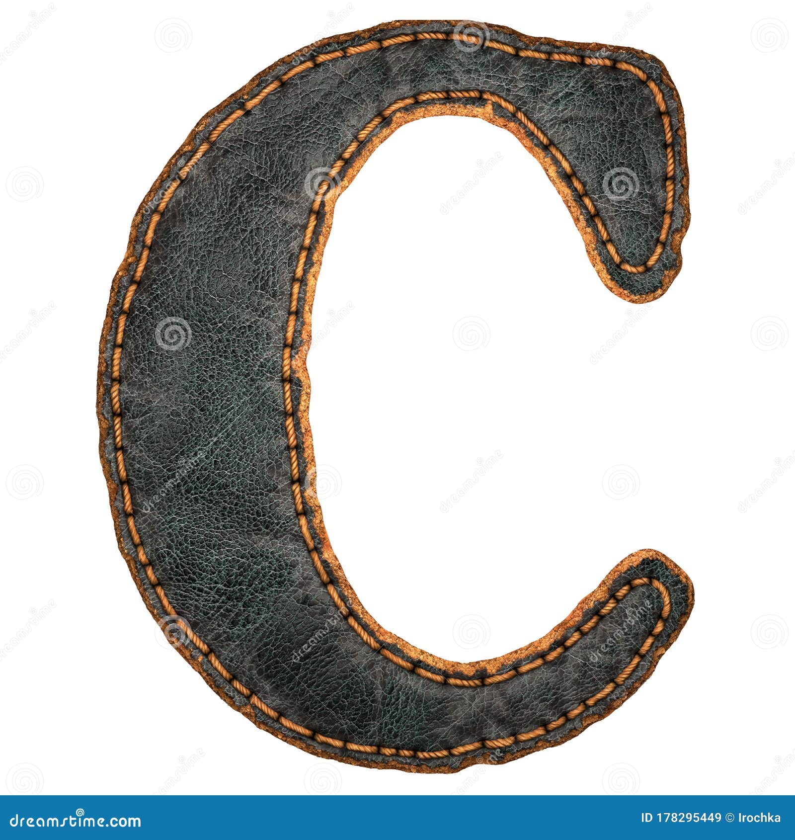 Leather Letter C Uppercase. 3D Render Font with Skin Texture Isolated ...
