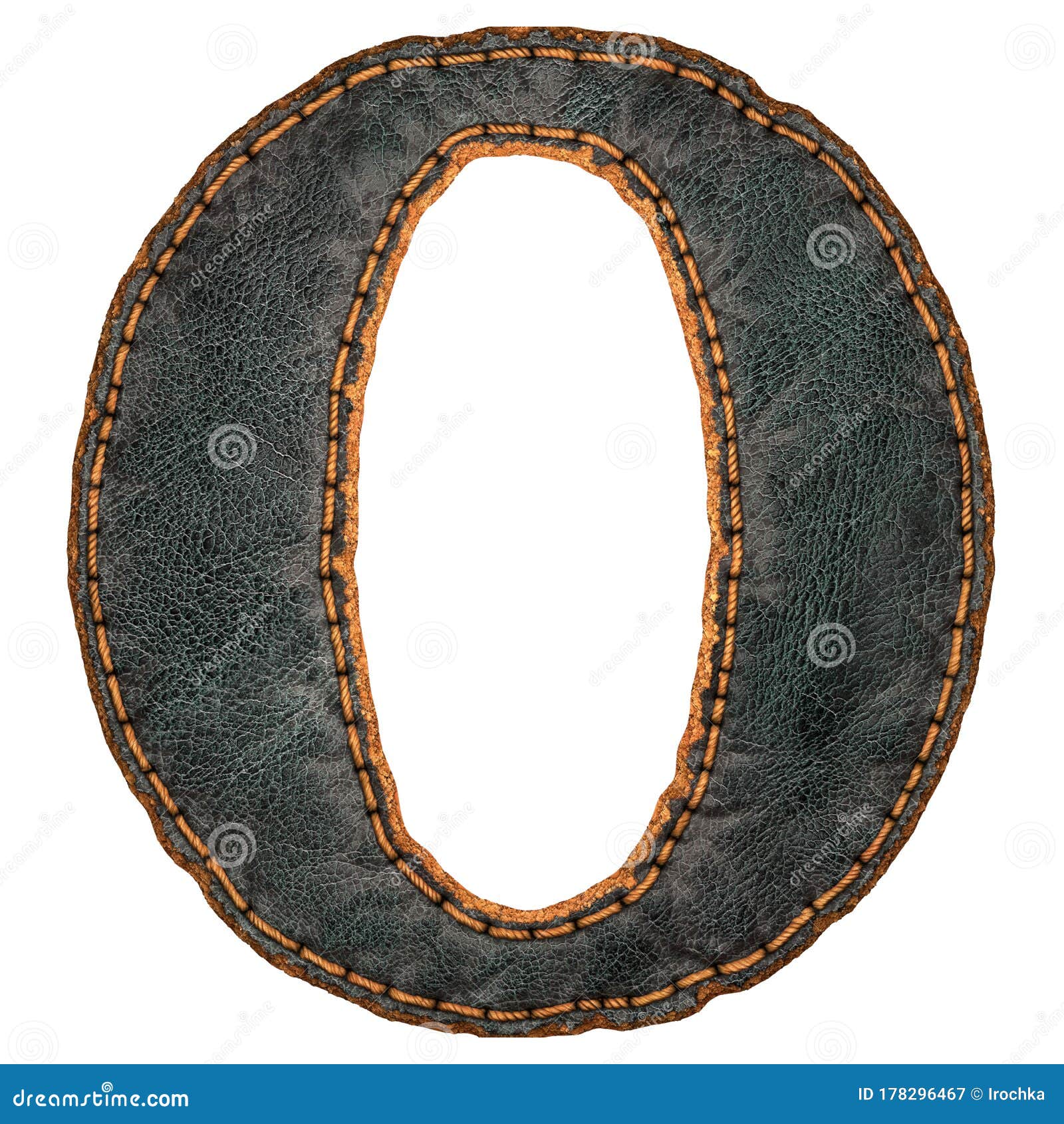 Leather Letter O Uppercase. 3D Render Font with Skin Texture Isolated ...