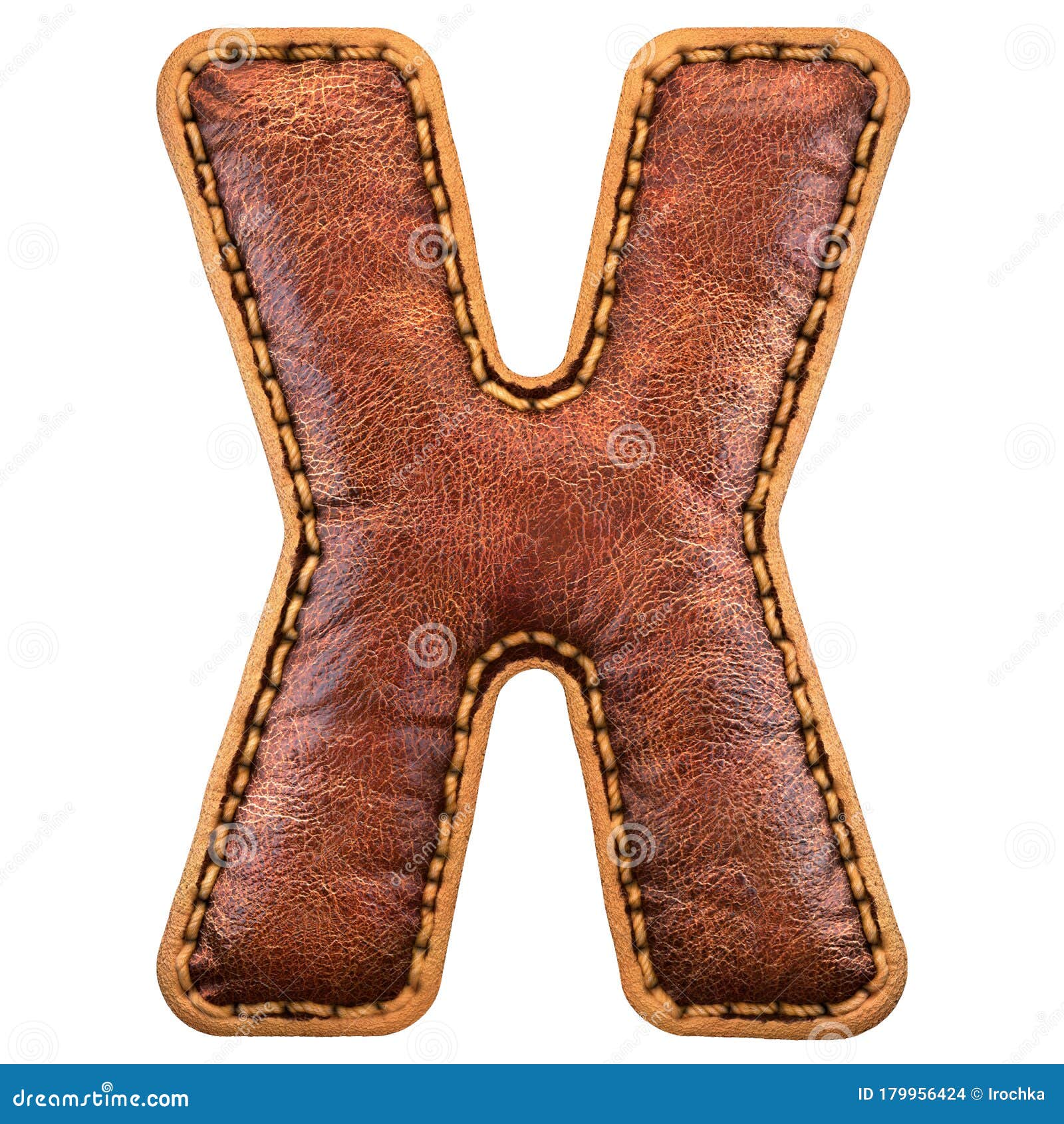 Leather Letter X Uppercase. 3D Render Font with Skin Texture on White ...