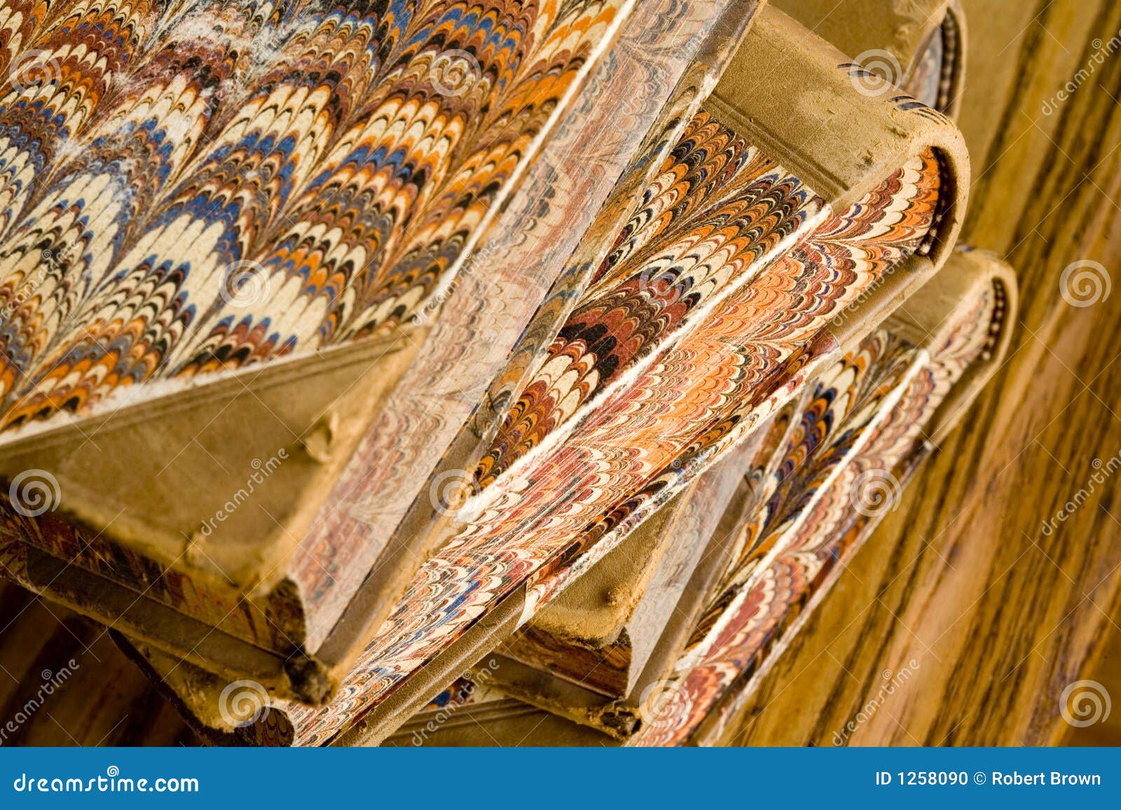 Leather and marbled books stock photo. Image of pile, vintage - 1258090