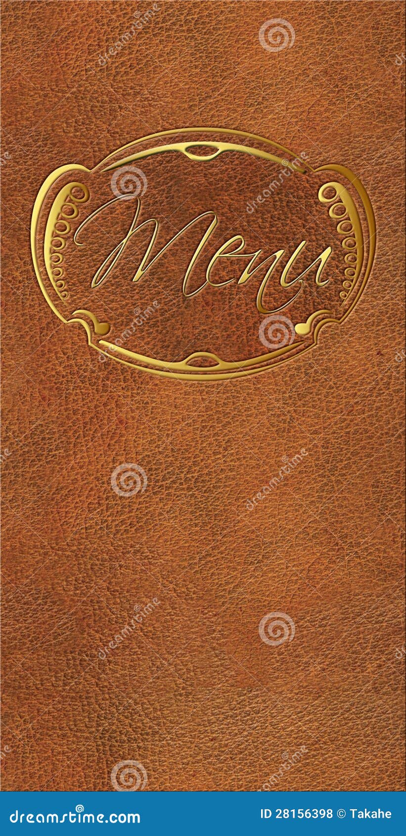 Leather Menu Card Goldplated Stock Photo - Image of beverage, cafe ...