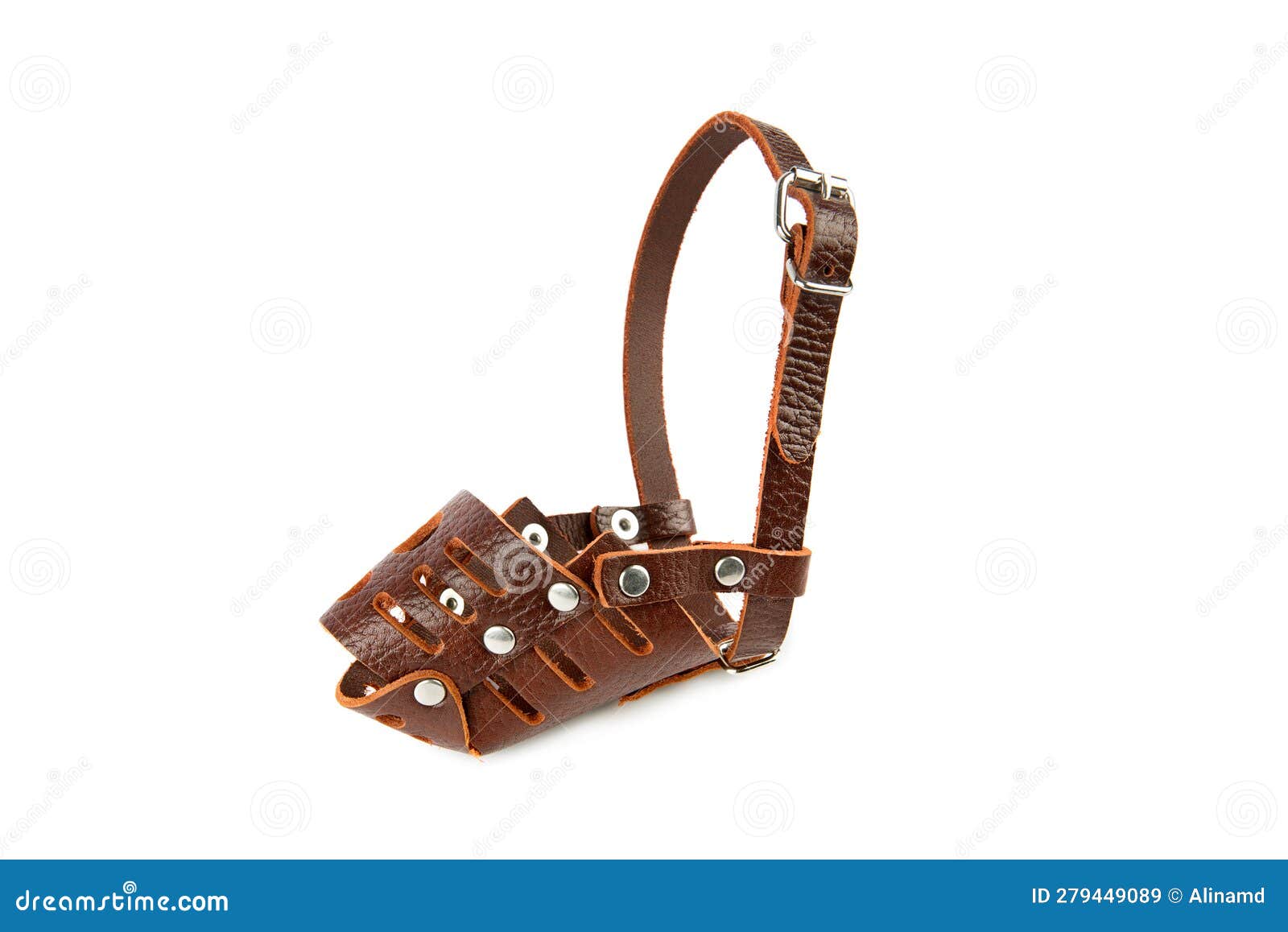 Leather Muzzle For A Dog Isolated On A White . Collage Royalty-Free ...