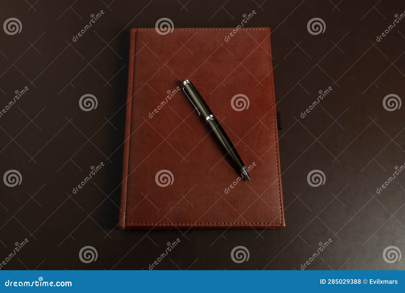 Leather Notebook and Pen on Desk Stock Photo - Image of page, homework ...