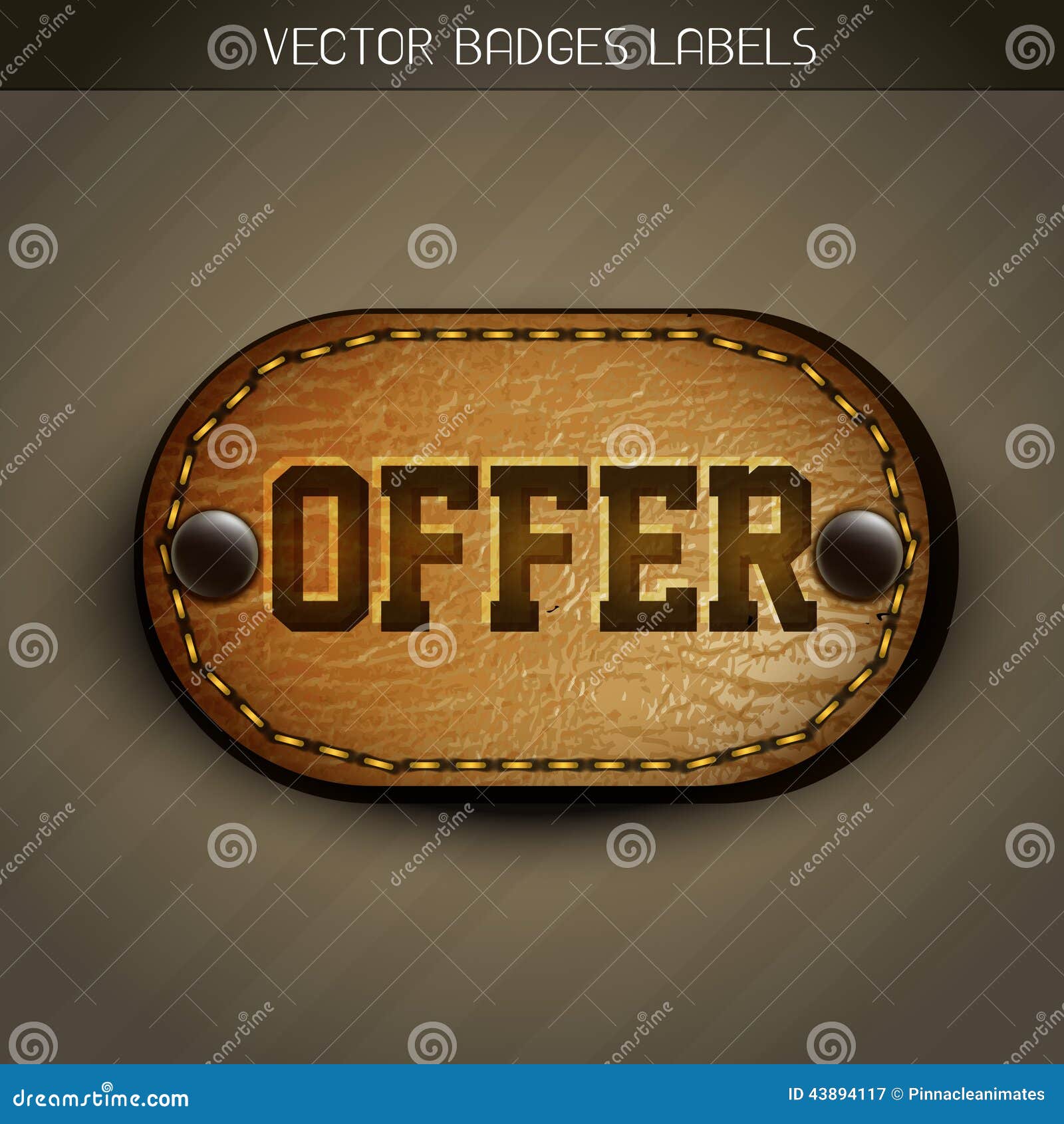 Leather offer label stock vector. Illustration of material - 43894117