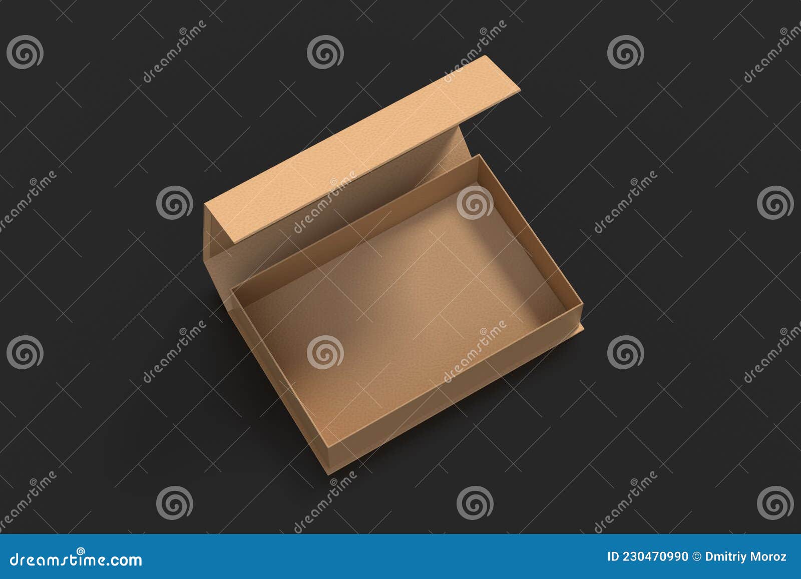 Leather Opened And Closed Rectangle Folding Gift Box Mock Up On White ...