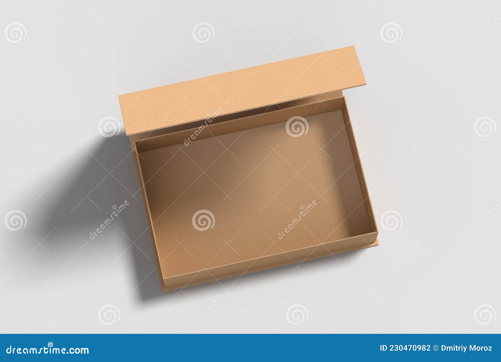 Leather Opened Rectangle Folding Gift Box Mock Up on White Background ...