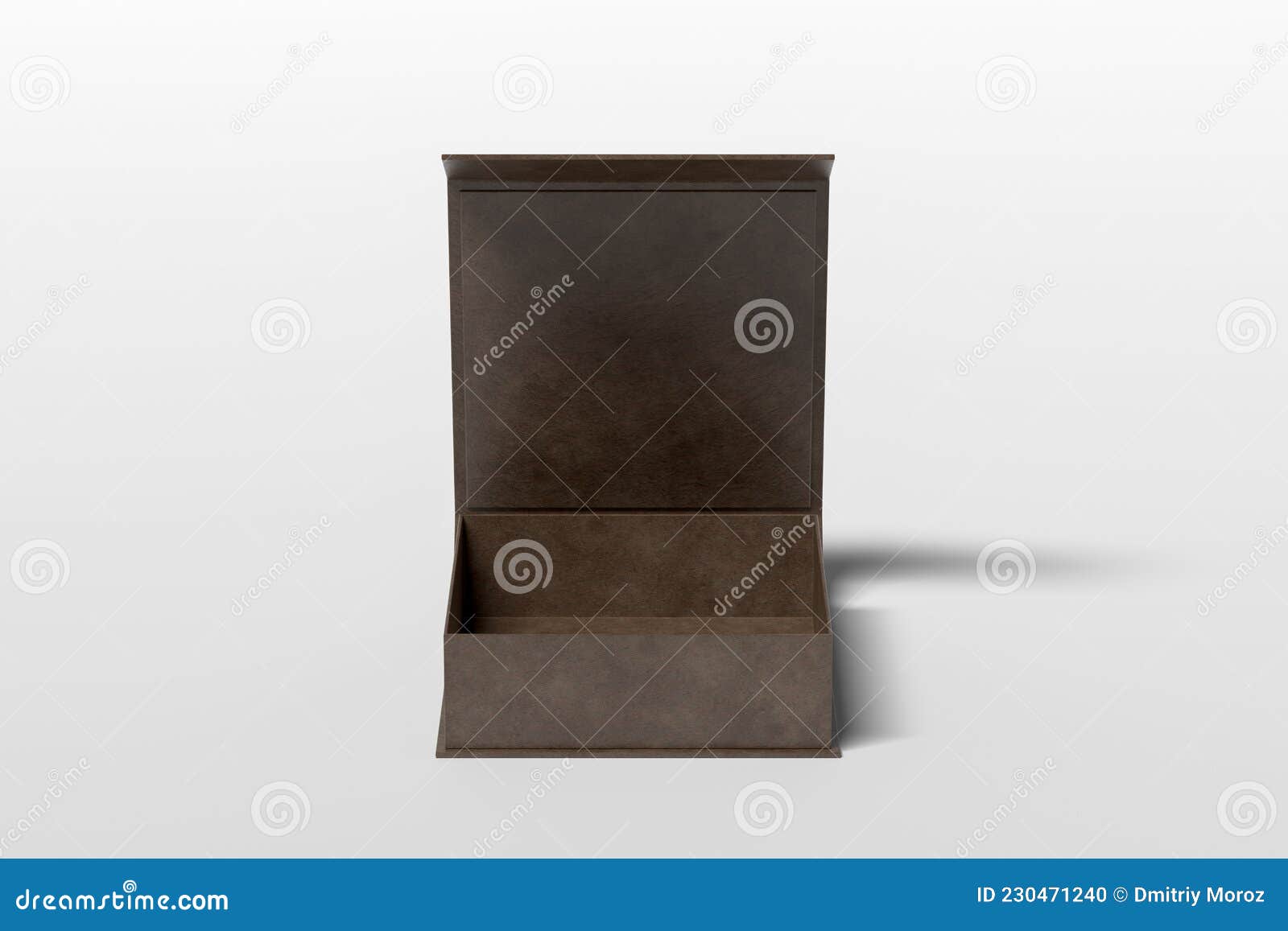 Leather Opened And Closed Rectangle Folding Gift Box Mock Up On Black ...