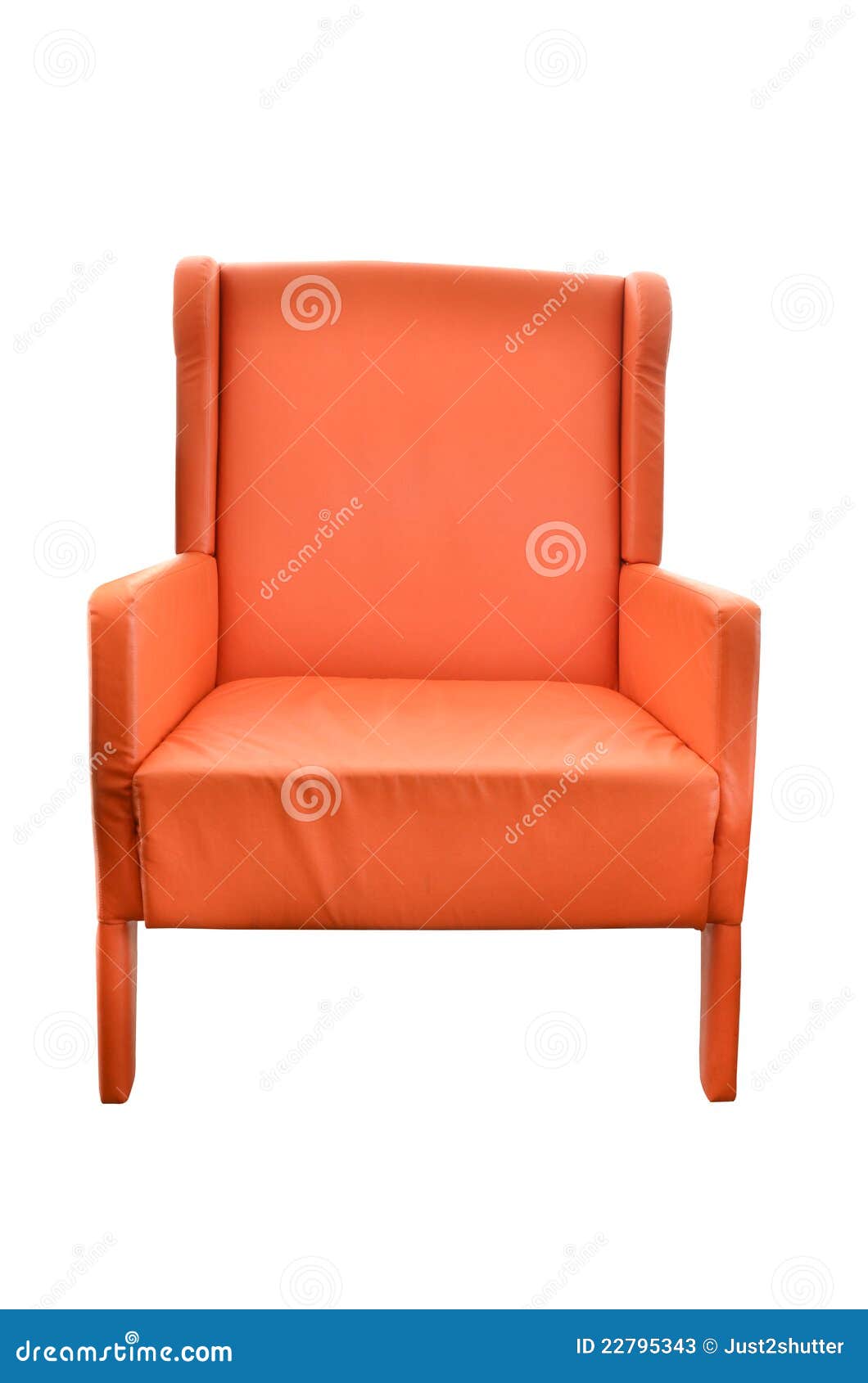 Leather Orange Chair Isolated Stock Image - Image of interior, natural ...