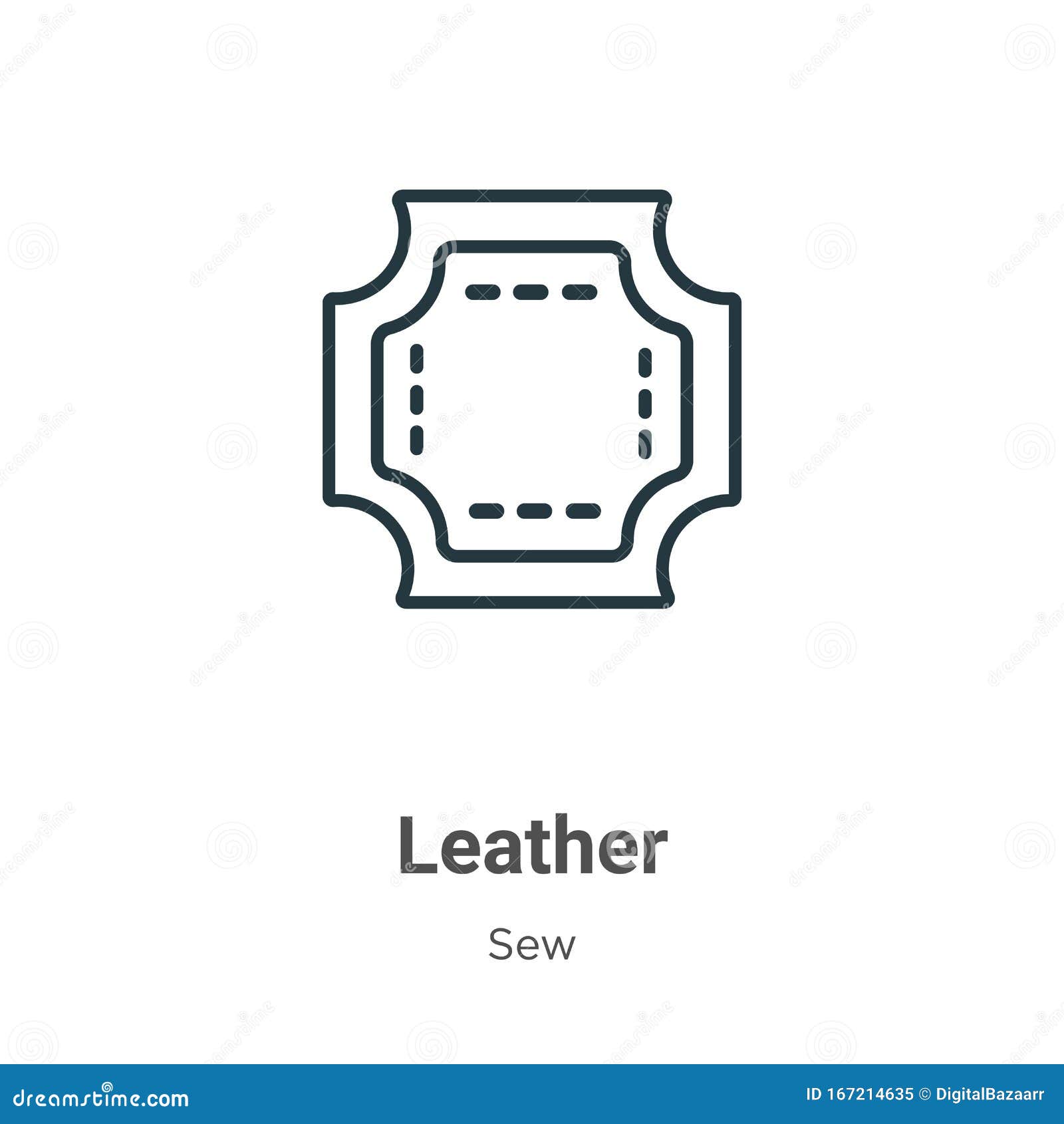 Leather Outline Vector Icon. Thin Line Black Leather Icon, Flat Vector ...