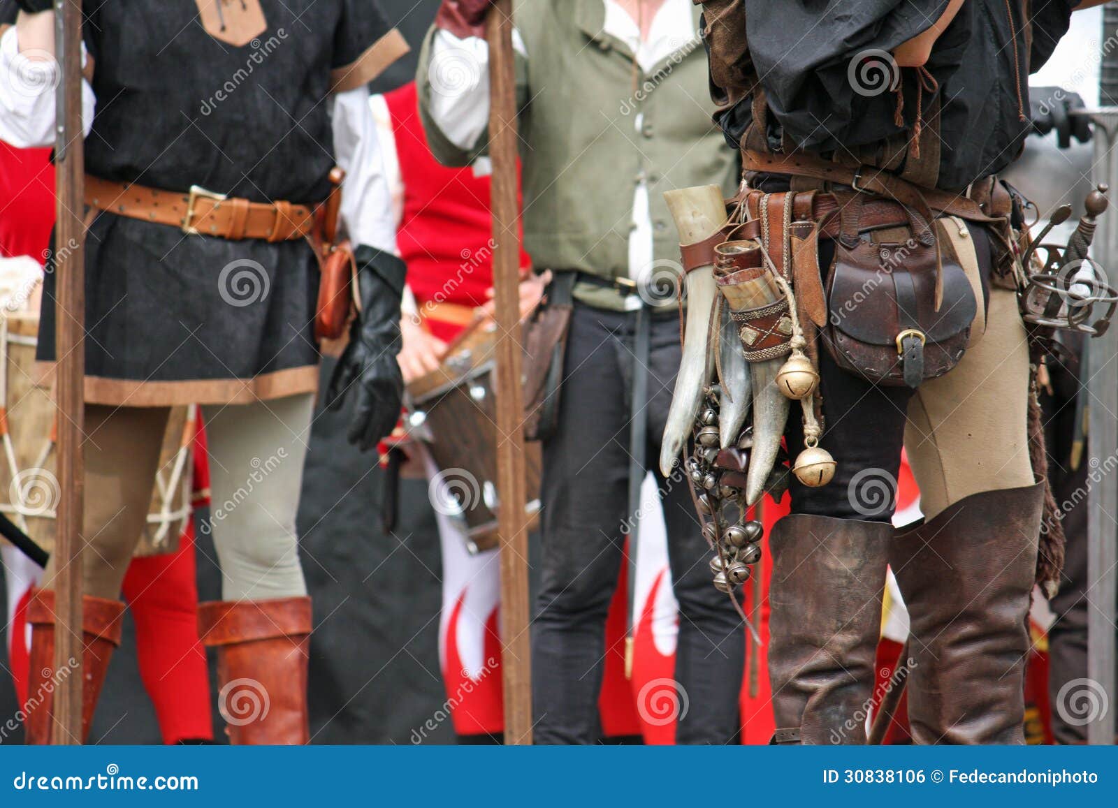 Leather Pants with Medieval Accessories during the Medieval Spec Stock ...