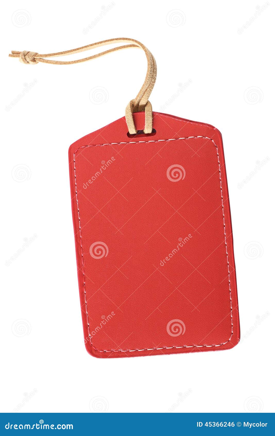 Leather Price Tag Isolated on White Stock Photo - Image of badge ...