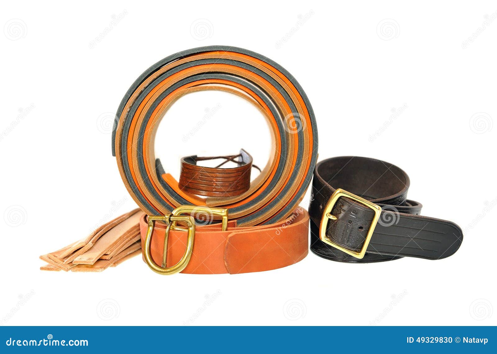 Leather Products. the Material of the Belts Stock Photo - Image of ...