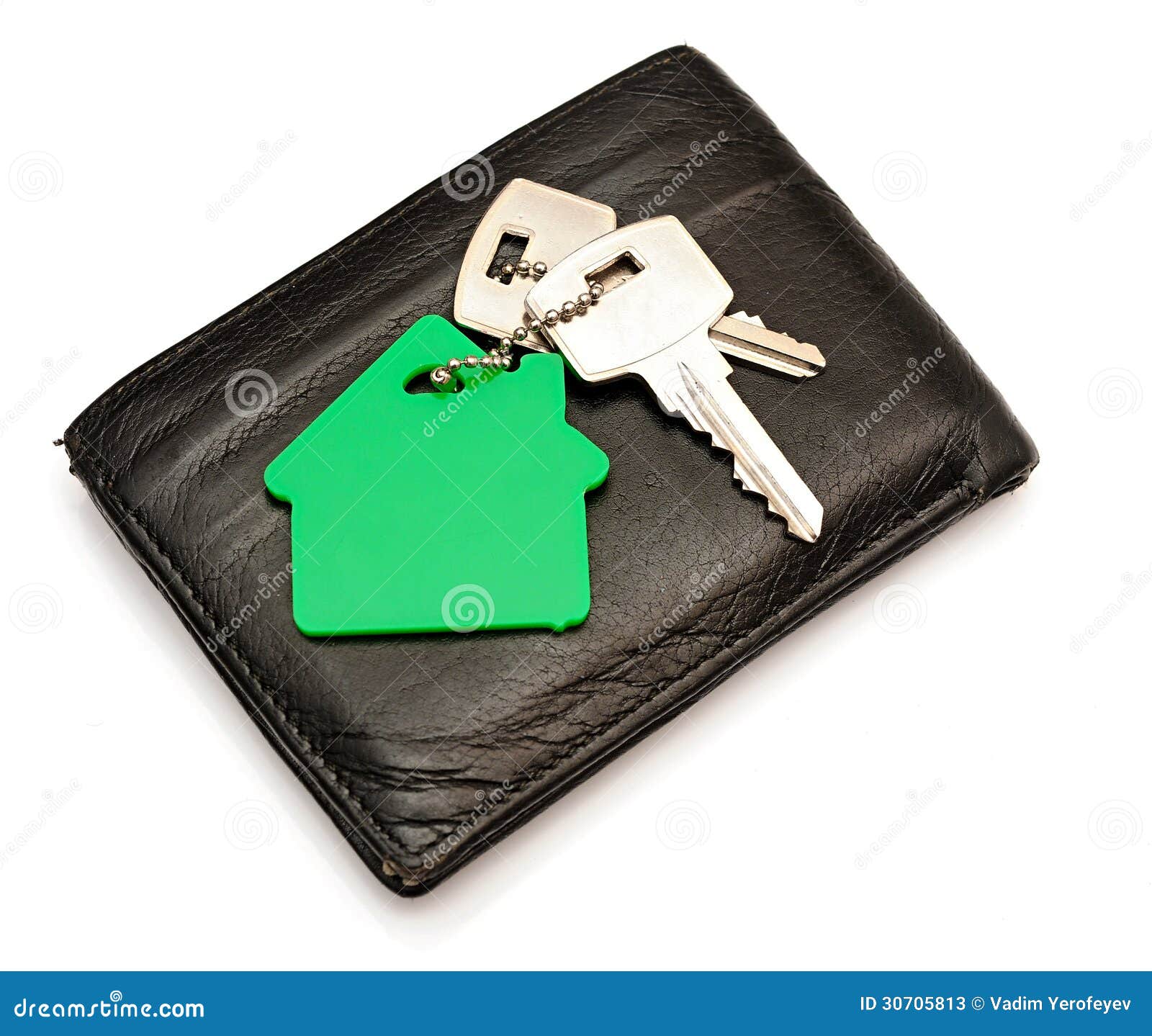 Leather purse with keys stock image. Image of sale, icon - 30705813
