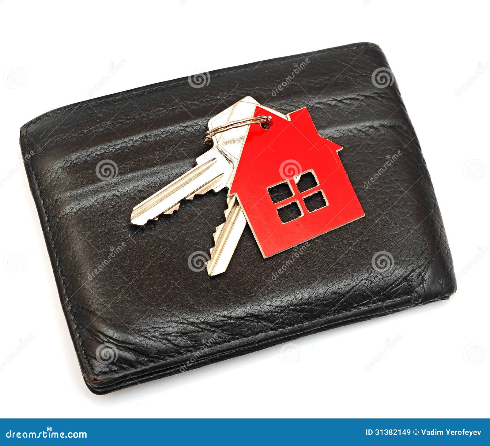 Leather purse with keys stock image. Image of security - 31382149