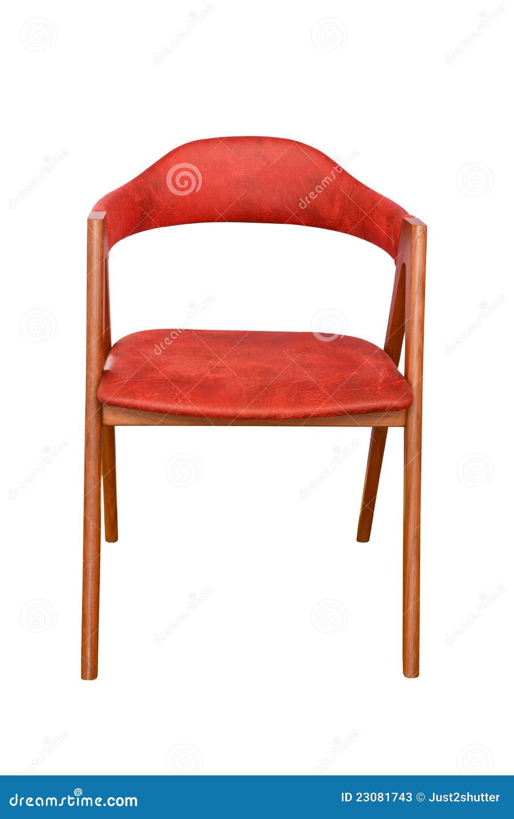 Leather red chair isolated stock image. Image of material - 23081743
